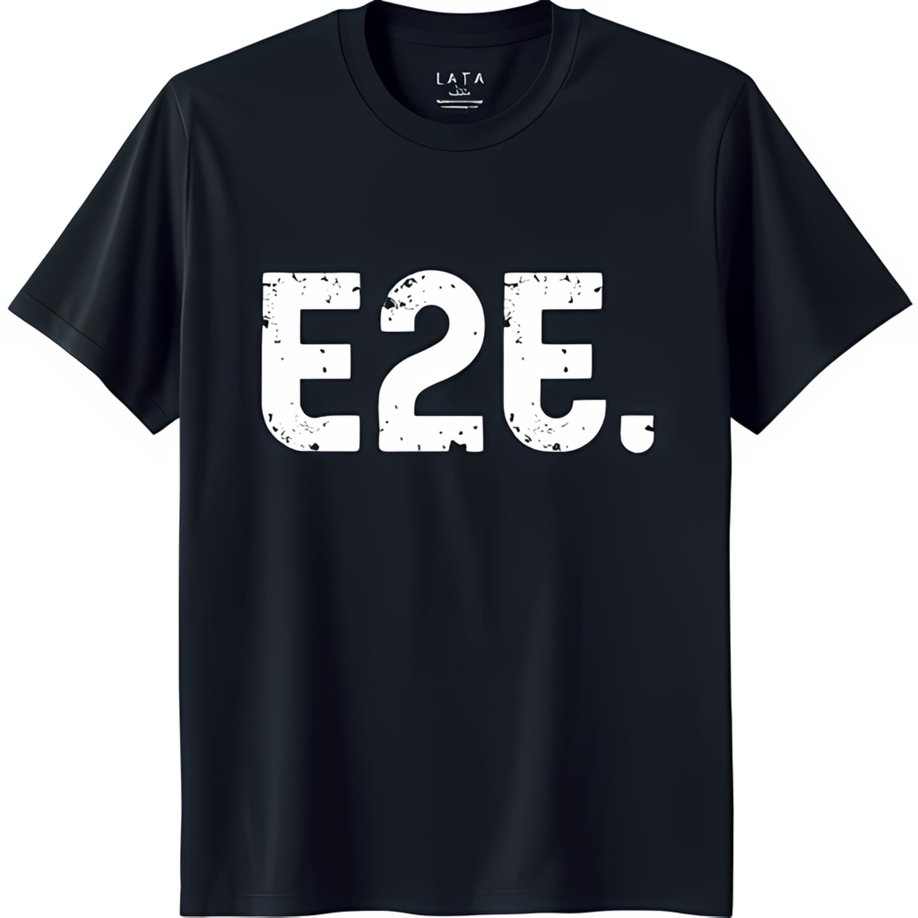 Black T-Shirt with Bold 'E2E ' Graphic Design Unique Style - Walmart.com