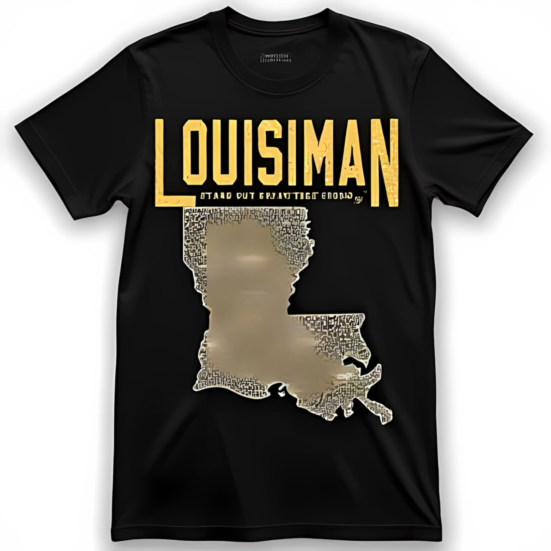 Black T-Shirt with Bold Gold LOUISIMAN Design & Outline-XL - Walmart.com