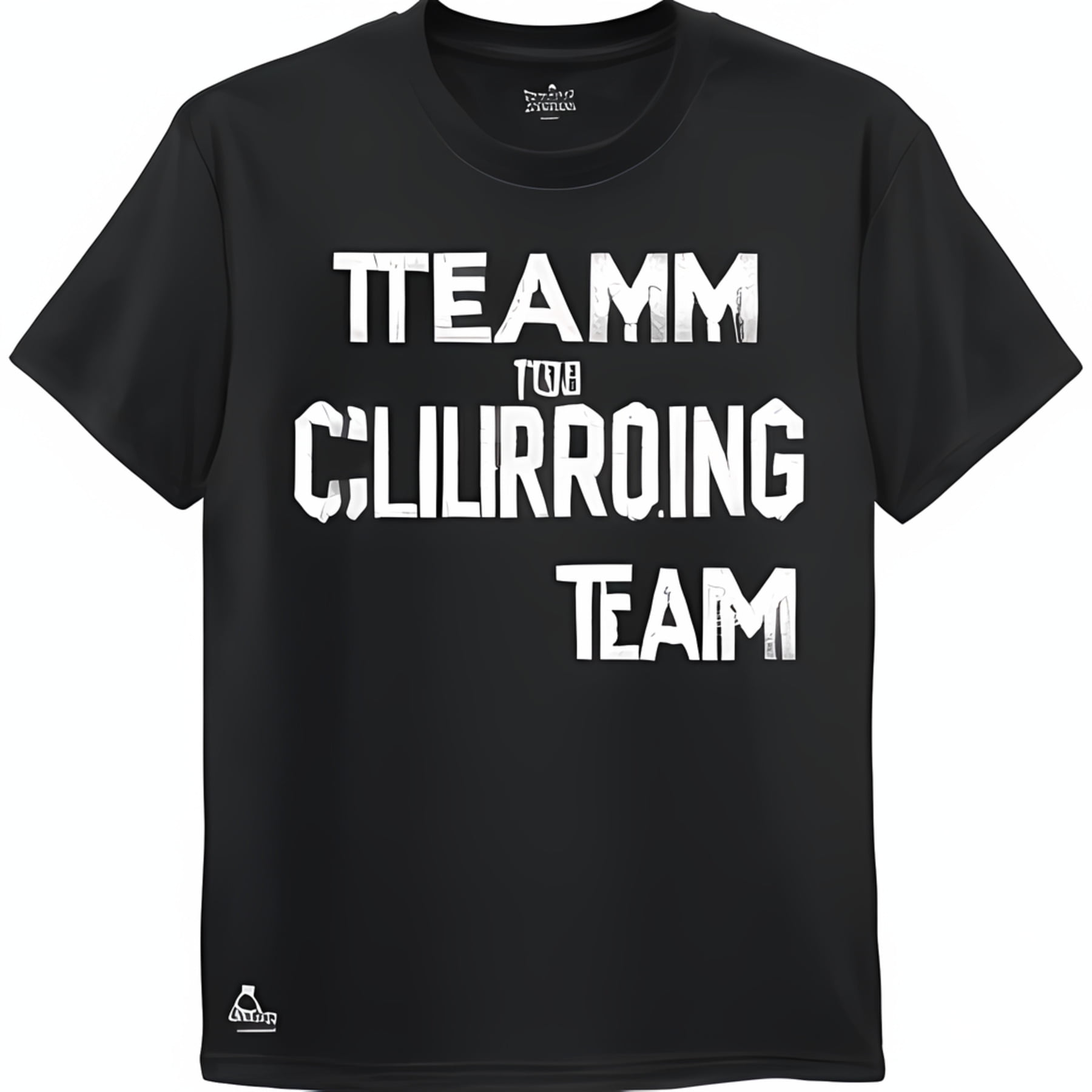 Black T-Shirt with Bold 'Gone to Clurroing Teeam' Print Unique Design ...