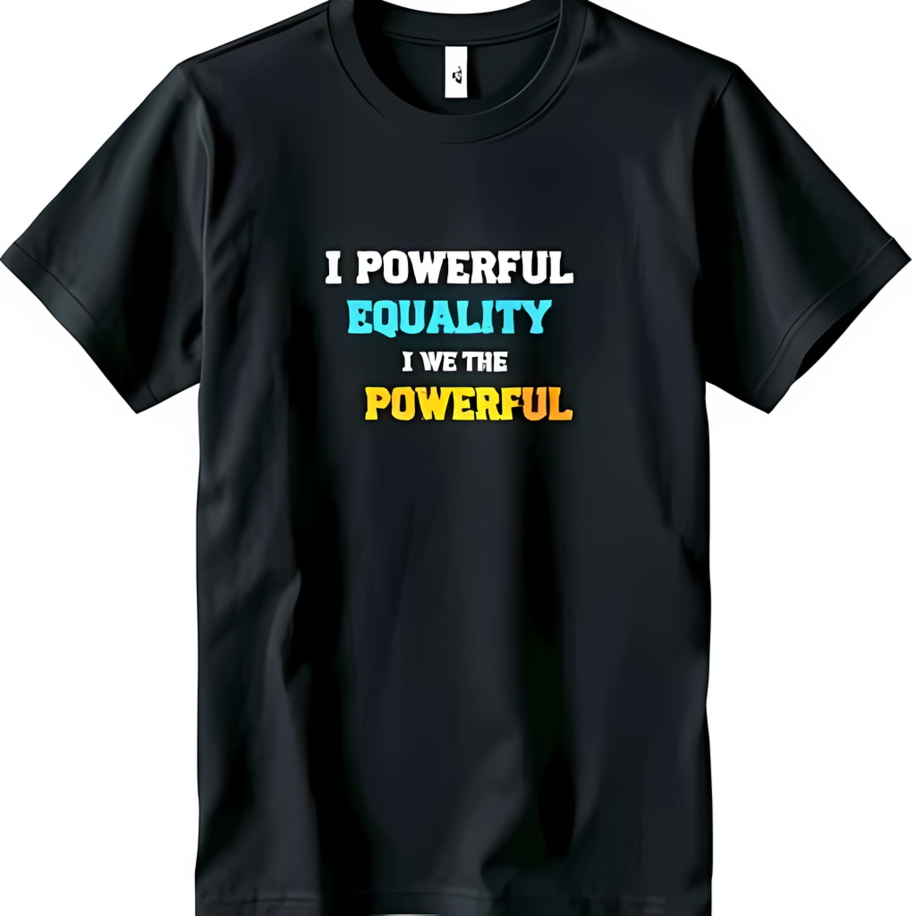 Black T-Shirt with Bold Graphic: 'I Powerful Equality I We The Powerful ...