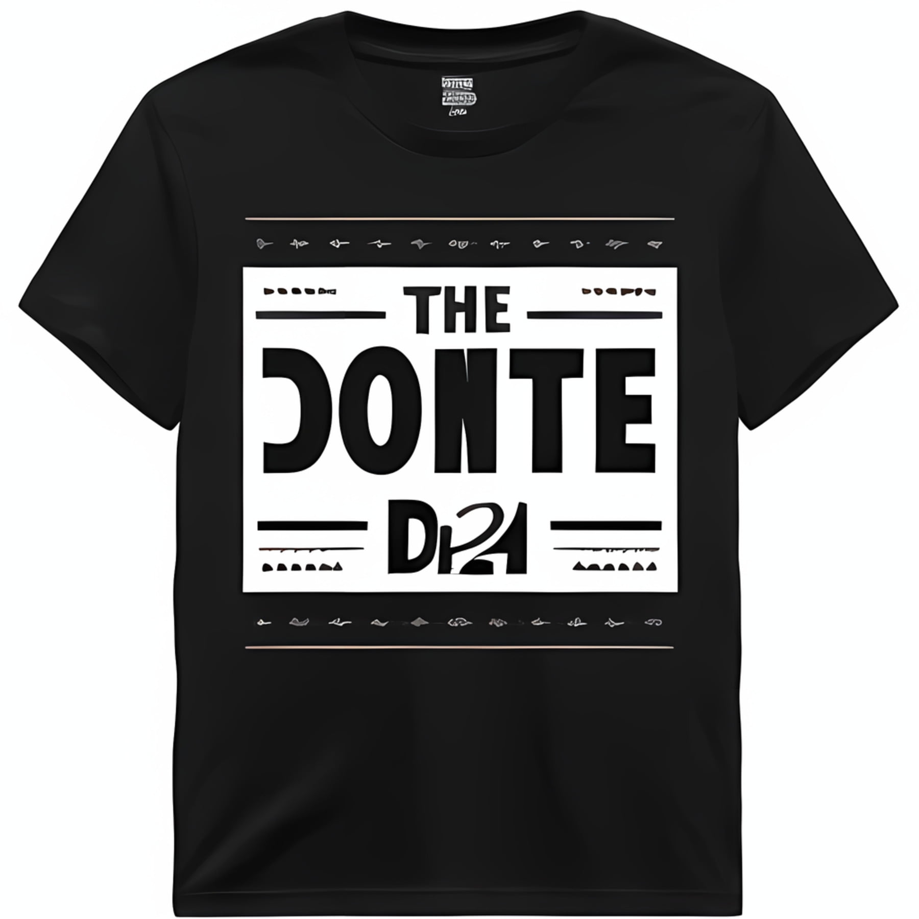 Black T-Shirt with Bold Graphic THE DONTE D 24 Stylish Rectangle Design - Walmart.com