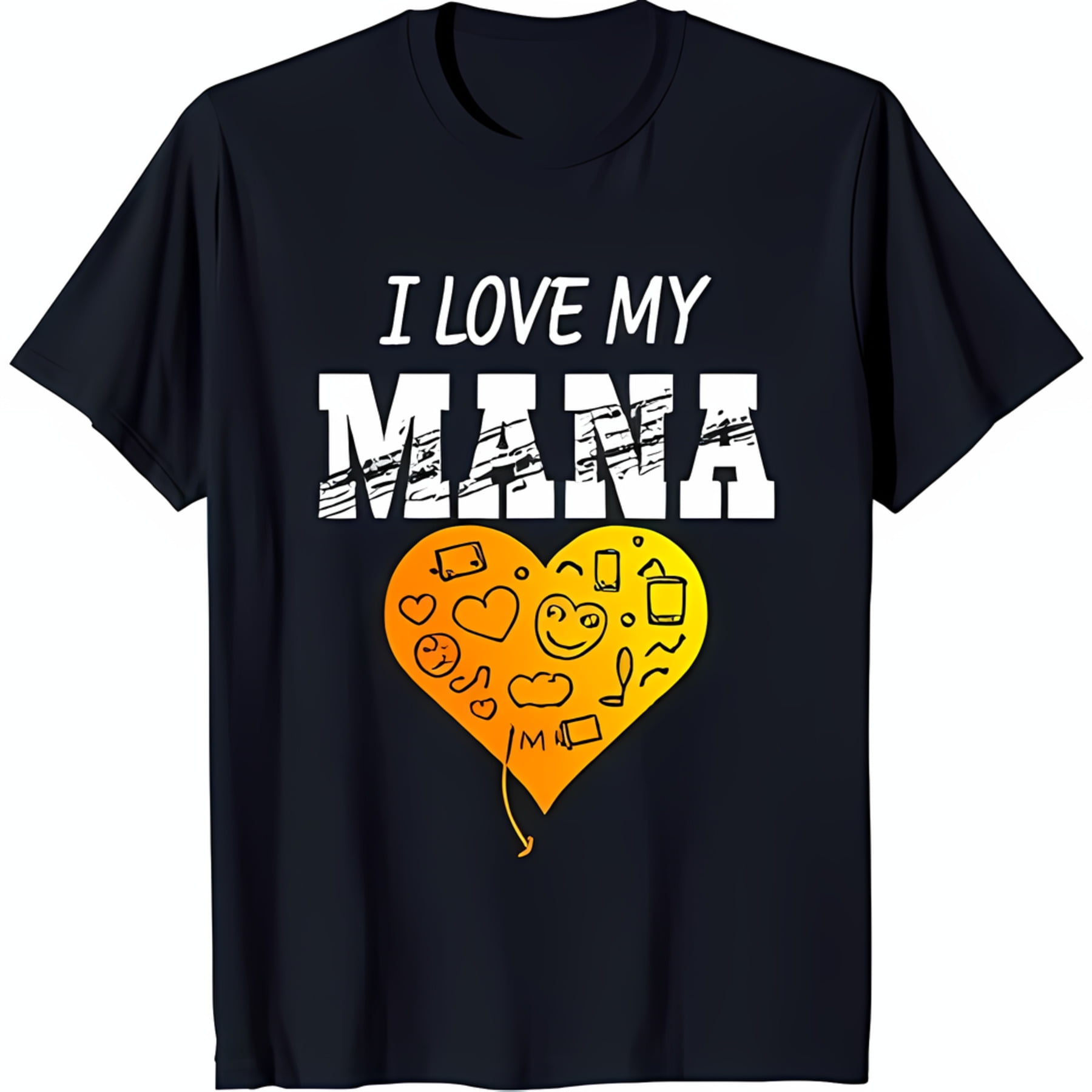 Black T-Shirt with Bold 'I Love My ' Graphic & Heart Design - Walmart.com