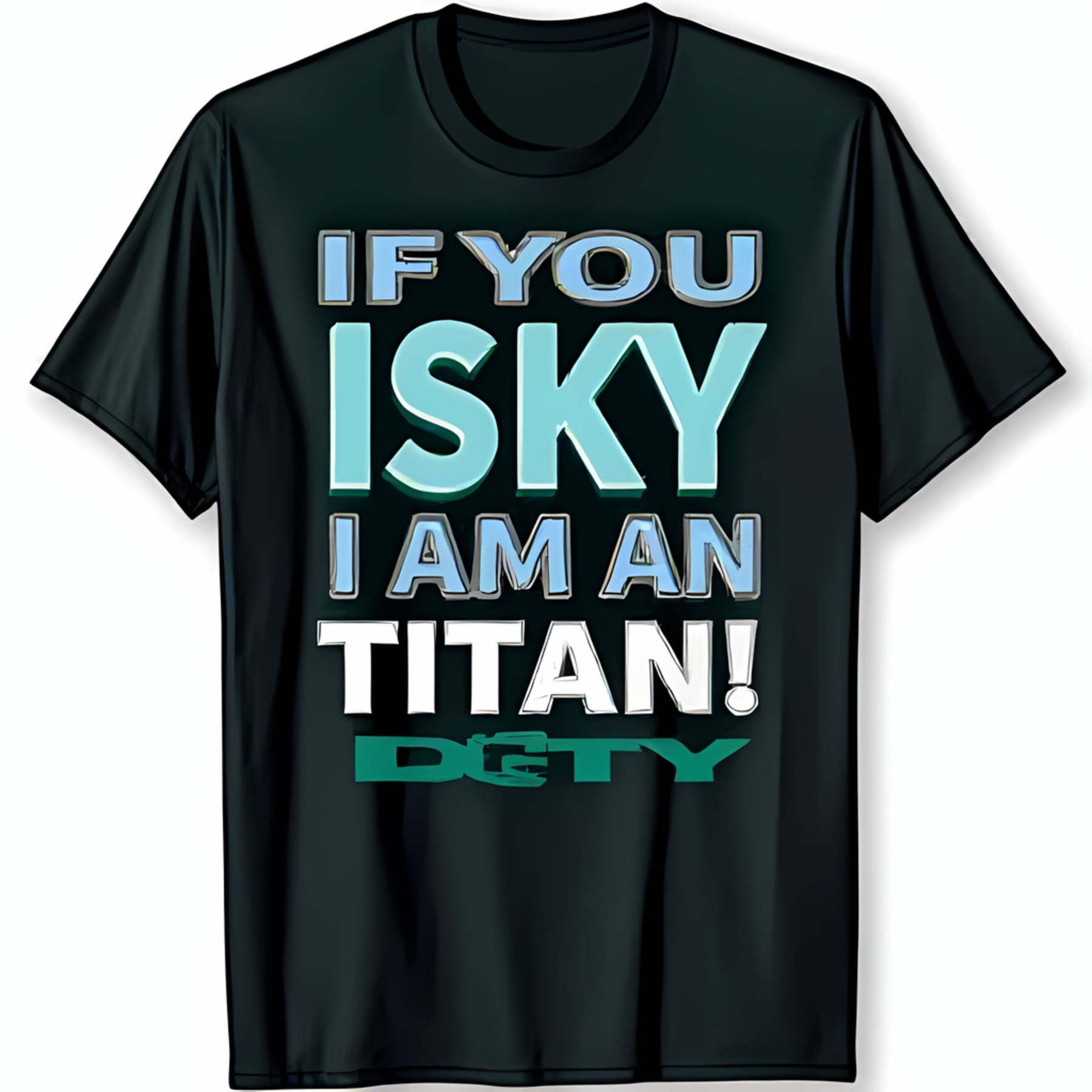 Black T-Shirt with Bold 'If You Isky I Am an ' Design & DEITY Graphic ...