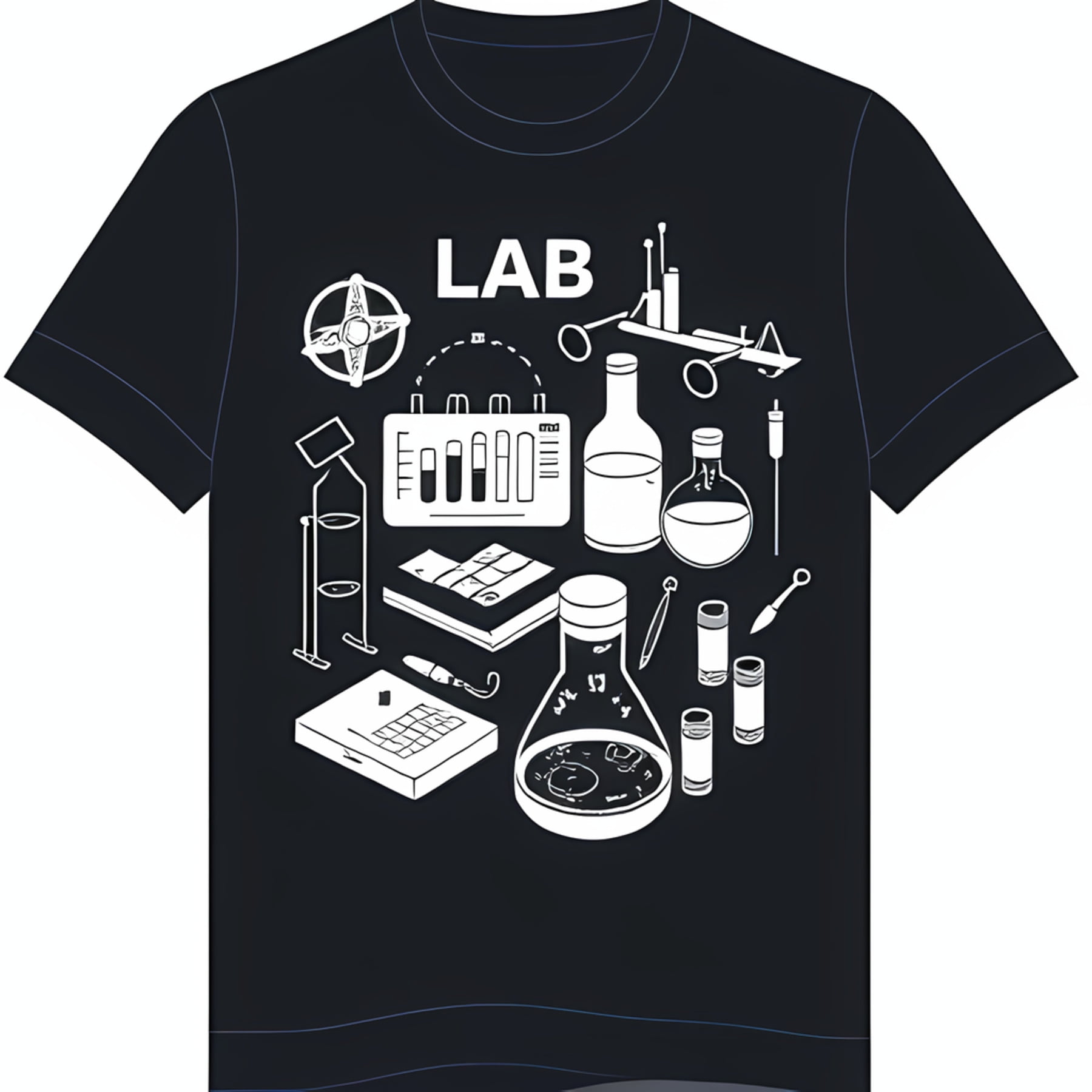 Black T-Shirt with Bold Lab Graphic for Scientists & Students - Walmart.com