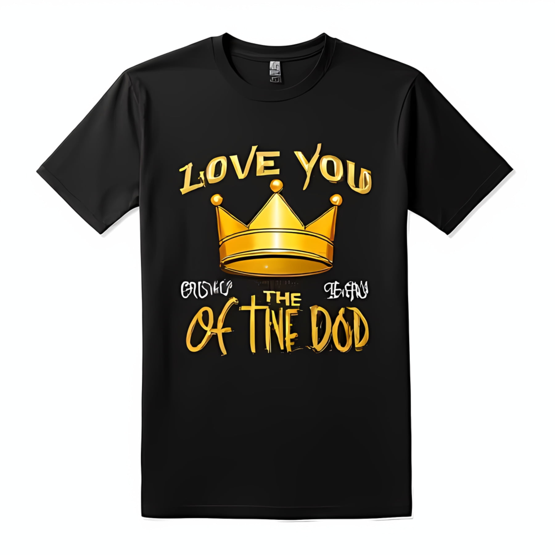 Black T-Shirt with Bold 'Love You' and Golden Crown Grisely The Legacy ...
