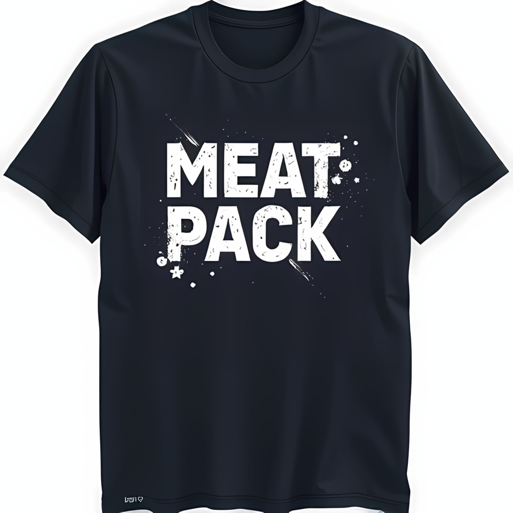 Black T-Shirt with Bold 'MEAT ' Graphic Unique Splattered Design ...