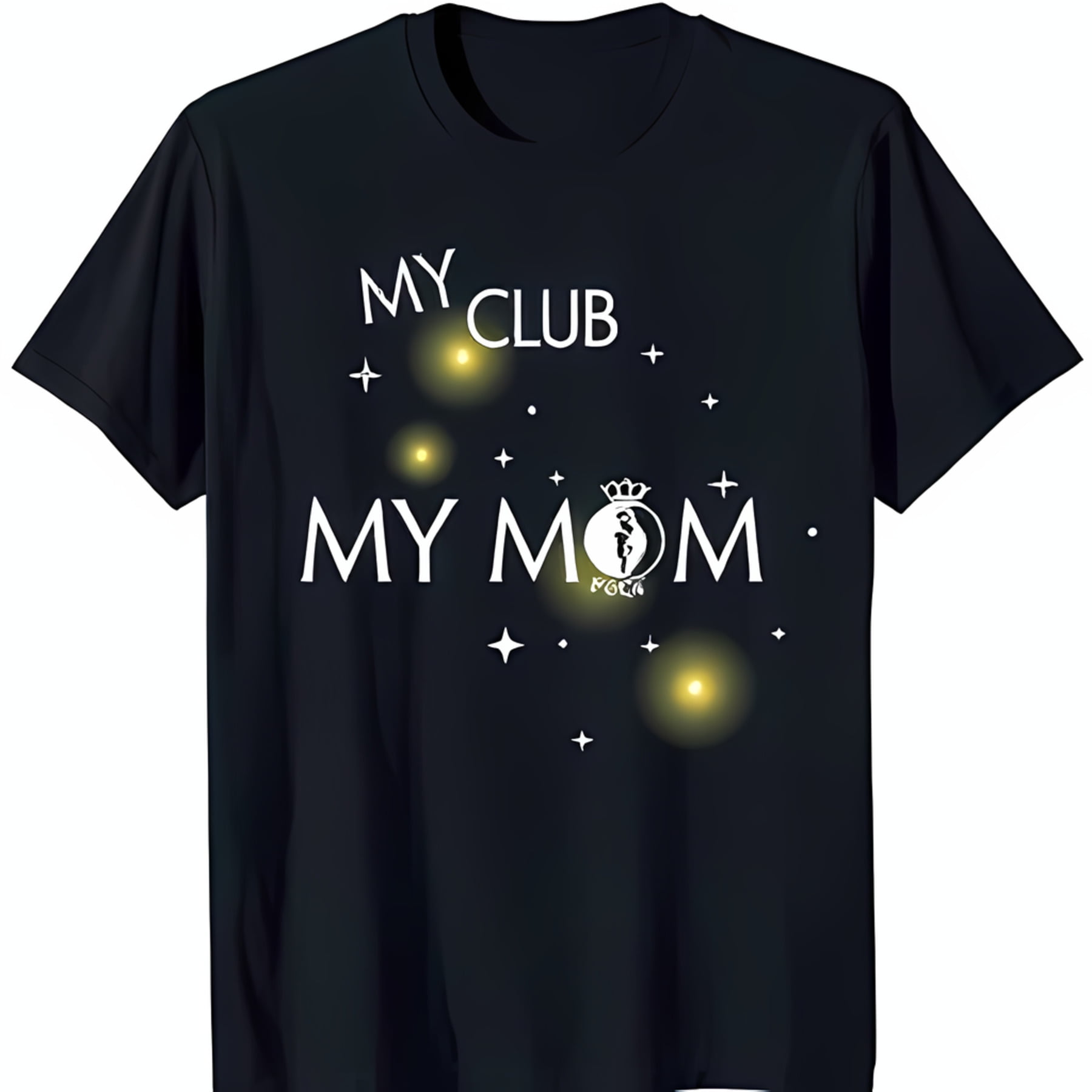 Black T-Shirt with Bold 'My Club My Mom' Design & Soccer Ball - Walmart.com