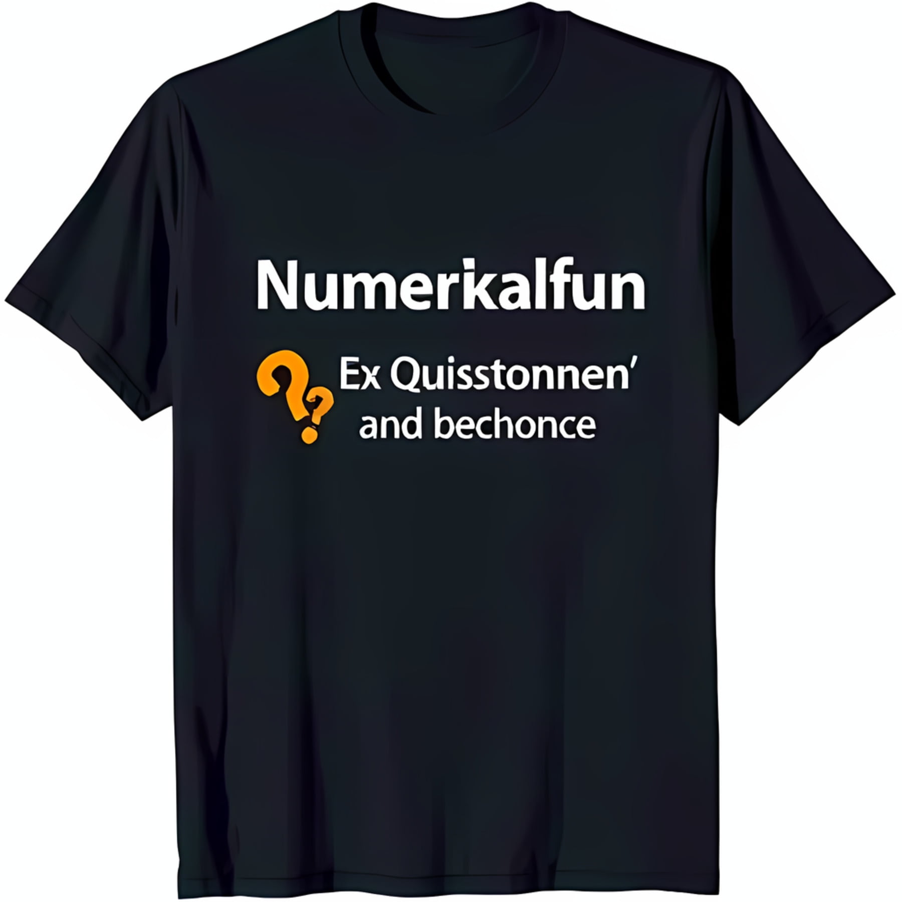 Black T-Shirt with Bold 'Numerikalfun' Design & Question Mark - Walmart.com