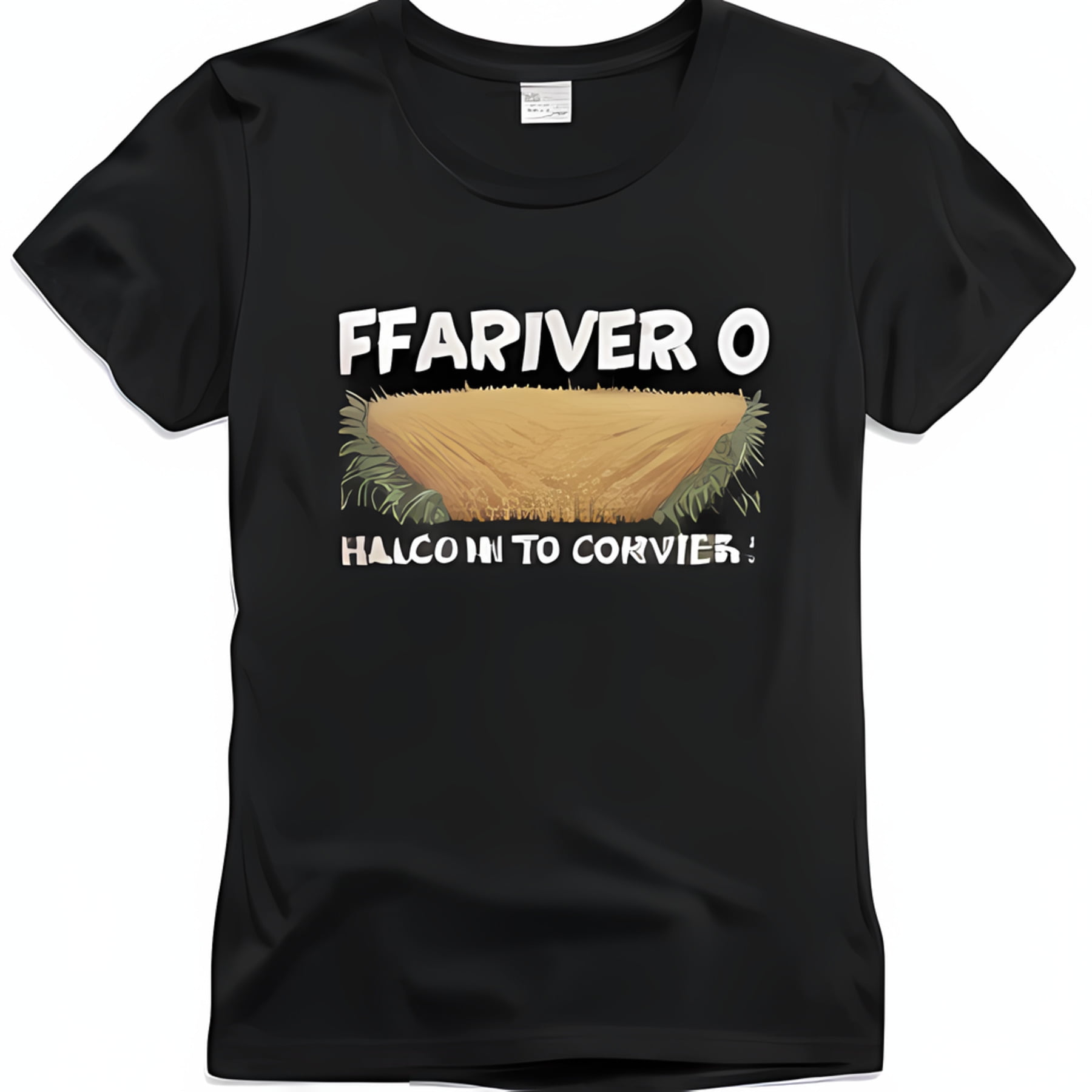Black T-Shirt with Bold 'OLFARTruth' Comic Letters 'FLoado to Corvier ...
