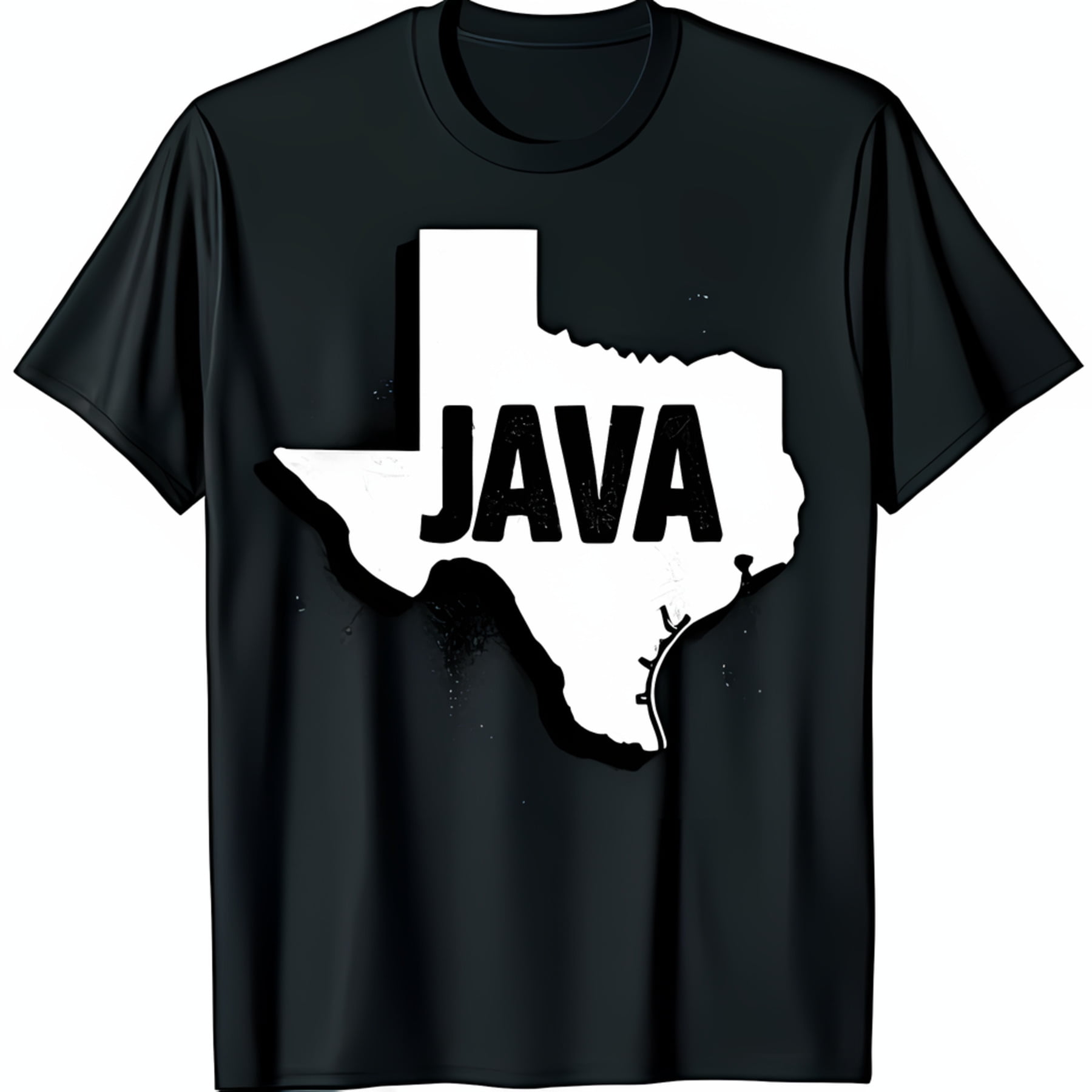 Black T-Shirt with Bold Outline & JAVA Graphic Design - Walmart.com