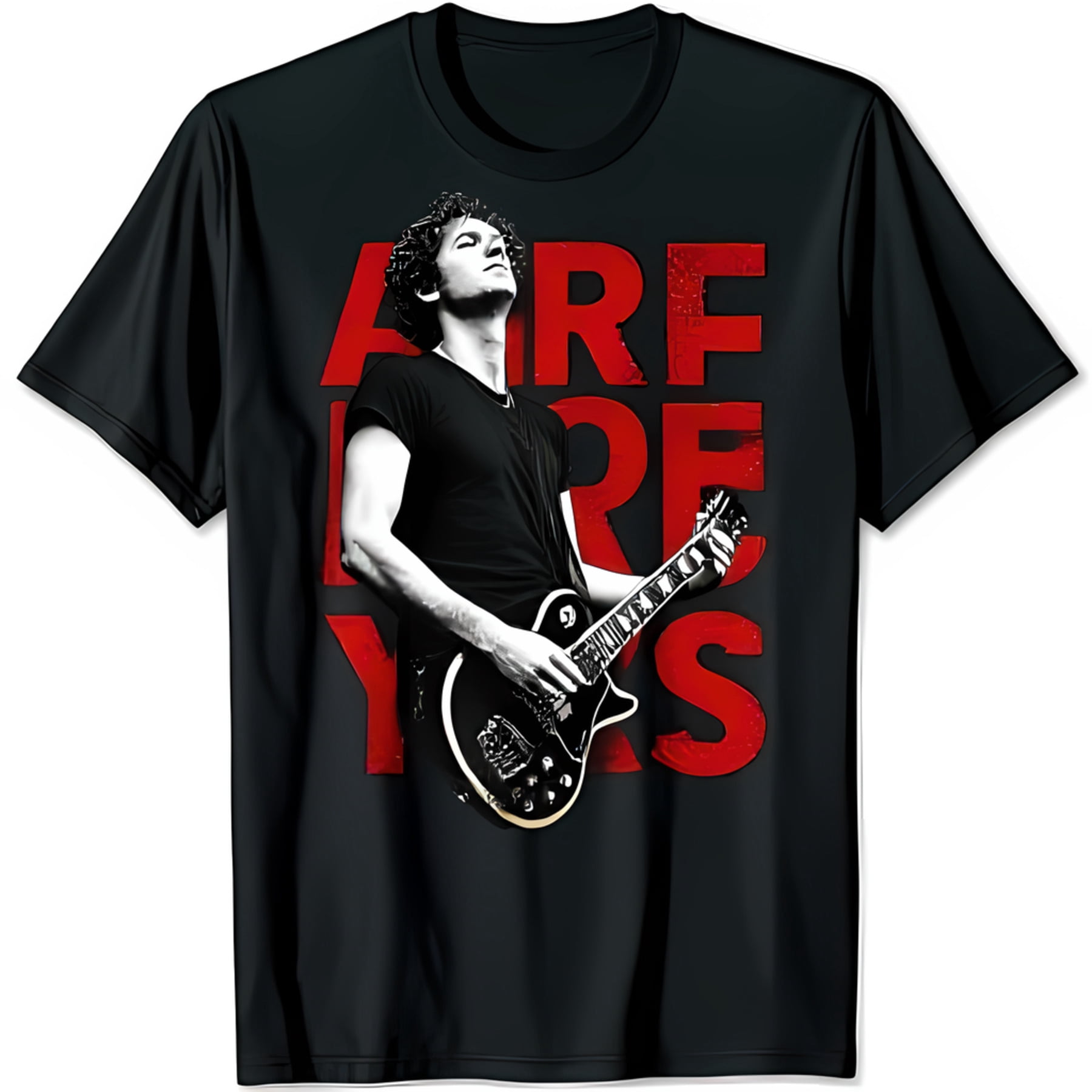 Black T-Shirt with Bold Red ARE Design and Player Graphic - Walmart.com