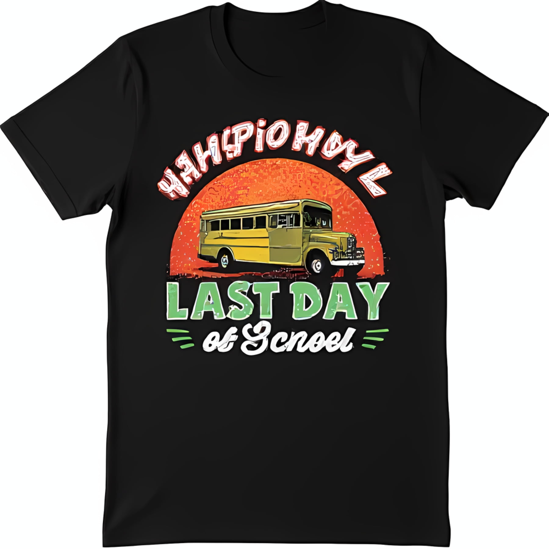 Black T-Shirt with Bold School Graphic End of Year for Students ...