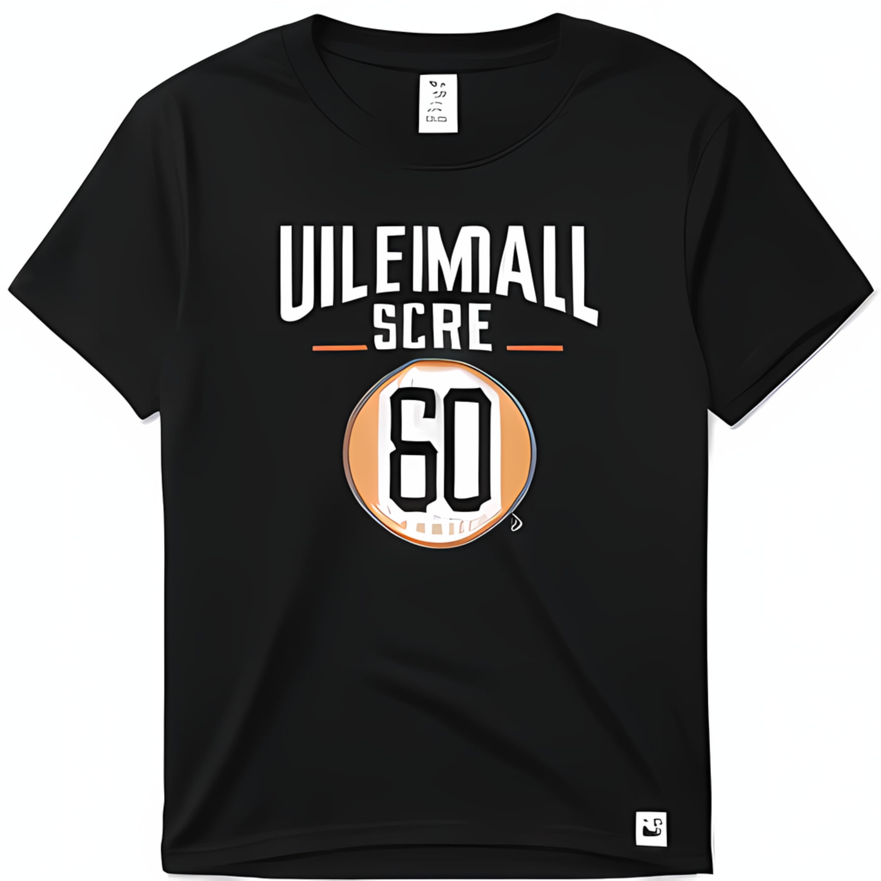 Black T-Shirt with Bold Typography Basketball Emblems and Food Brand ...