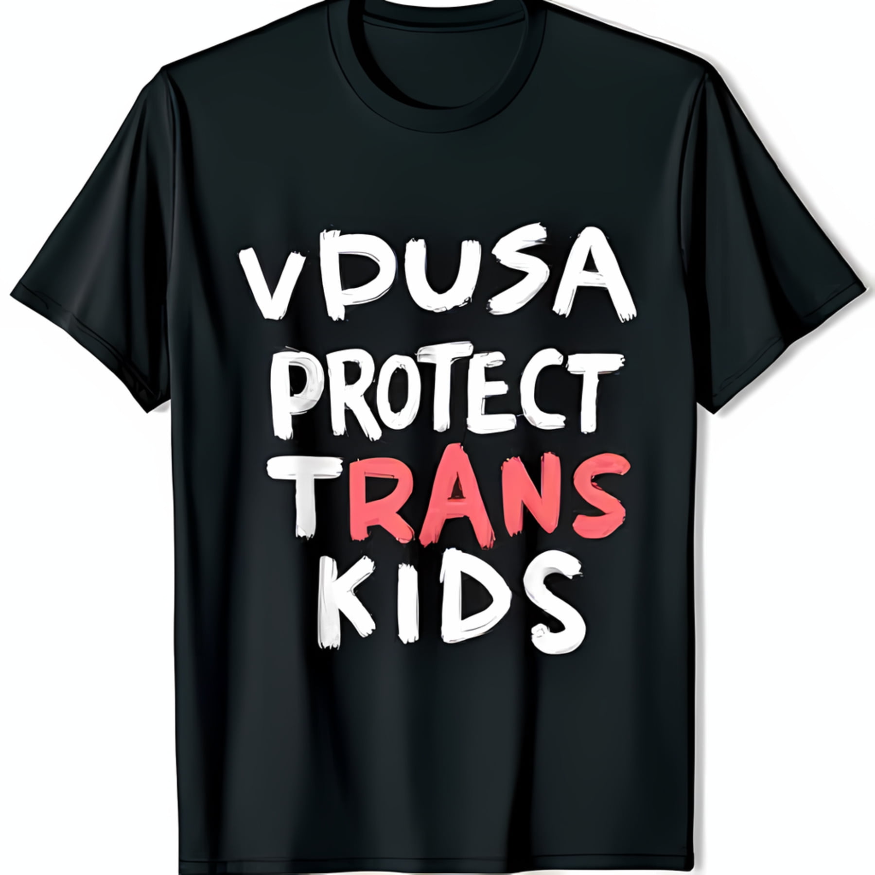 Black T-Shirt with Bold VDUsa TRANS Design Advocacy for Trans Youth ...