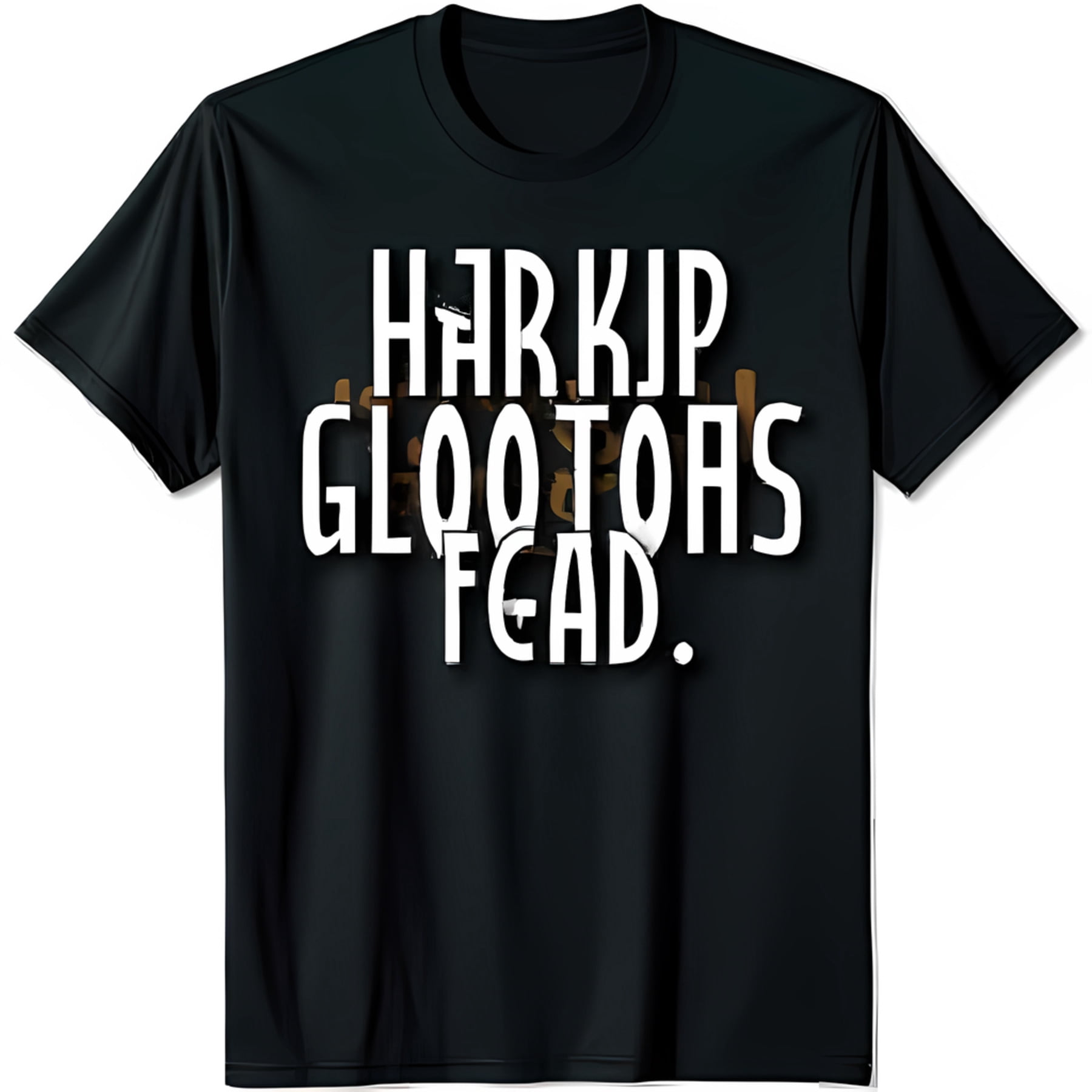 Black T-Shirt with Bold White Graphic HAR GLOOTOHS FEAD Design ...