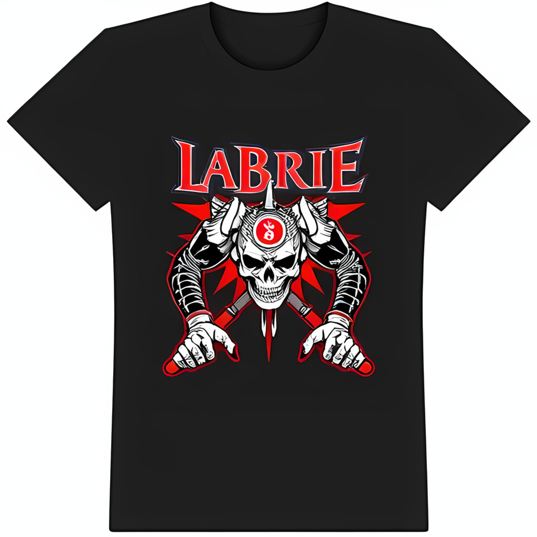 Black T-Shirt with Bold and Red Design LABRIE Graphic Tee - Walmart.com