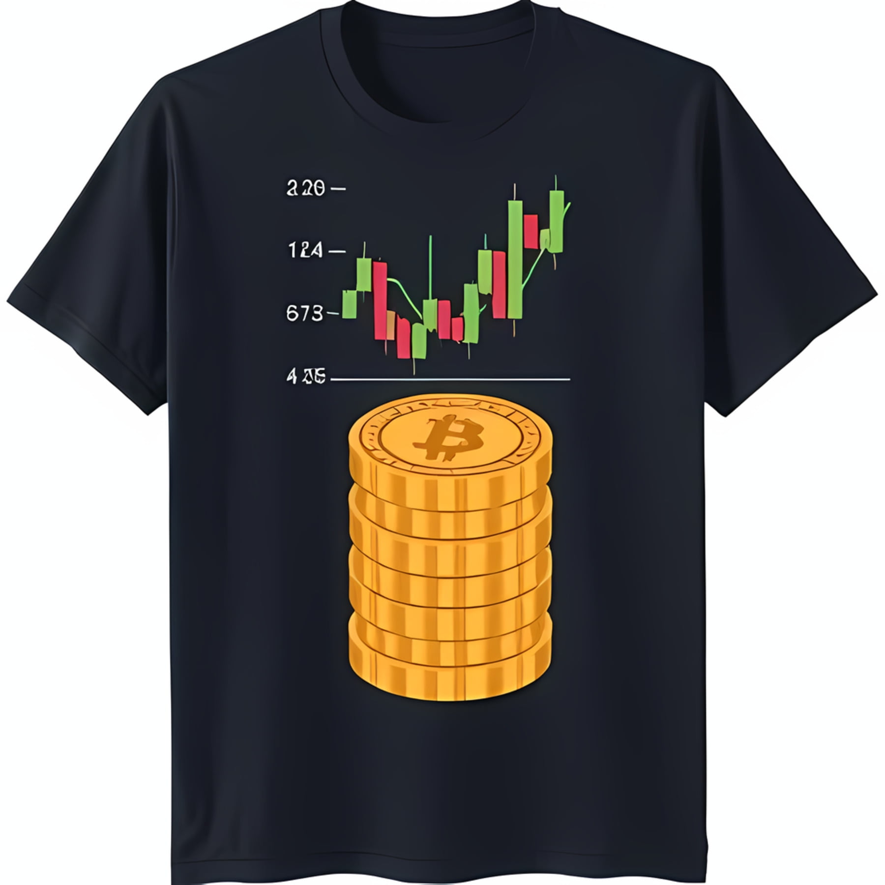 Black T-Shirt with & Bullish Chart Graphic - Walmart.com