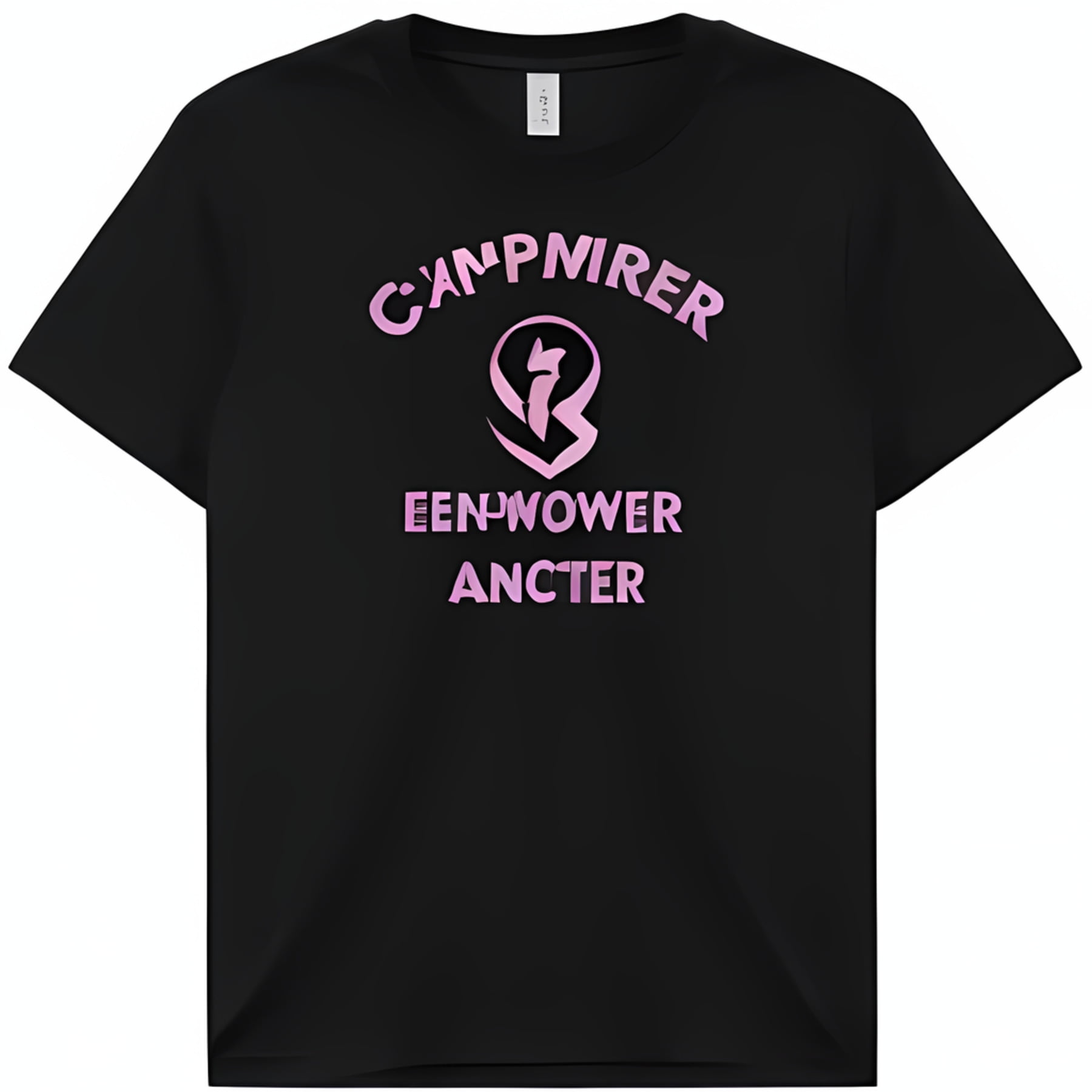 Black T Shirt With Campiner Eur Wall Dankteer Text Purple Cat Logo And Ribbon Design Simple Yet