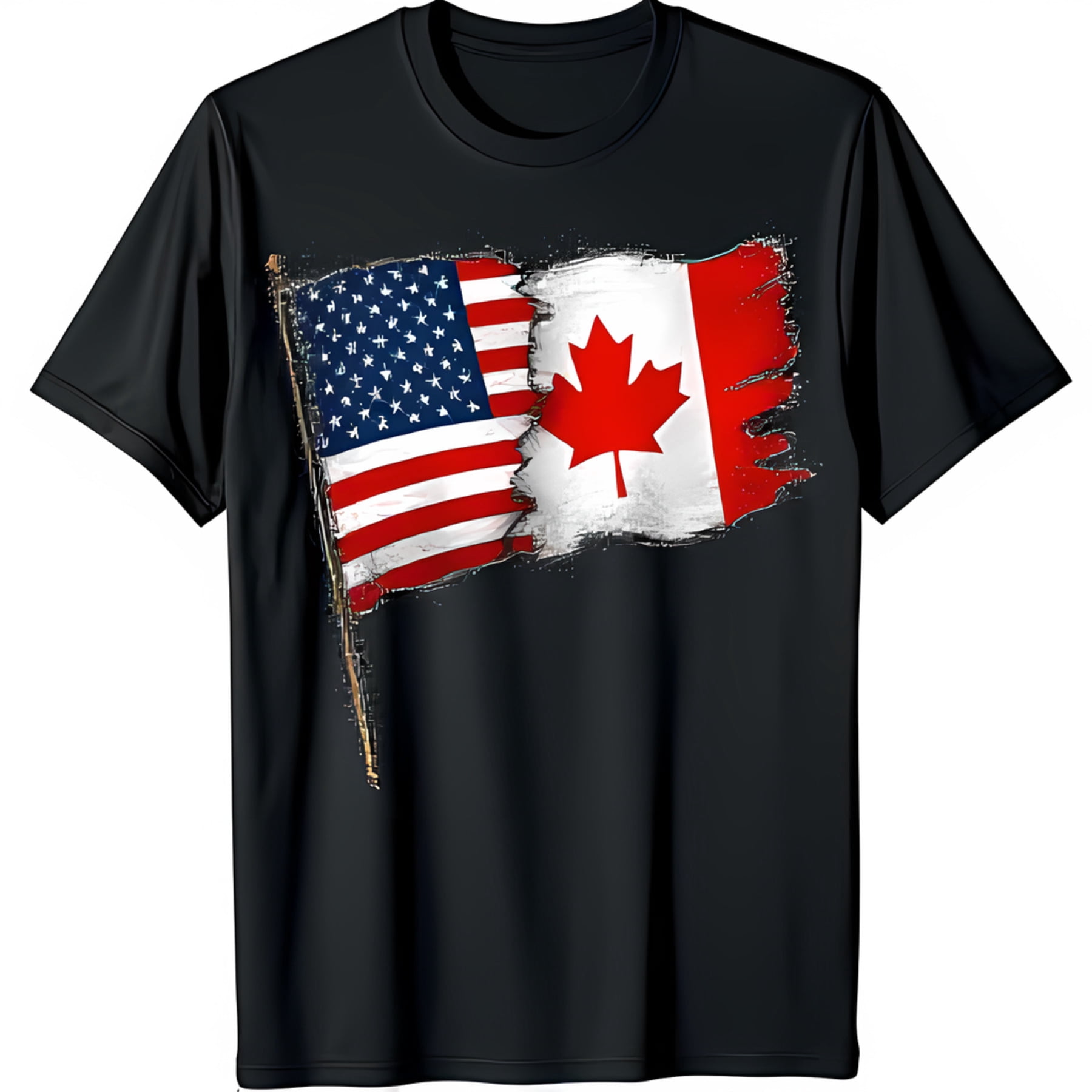 Black T-Shirt with & Canadian Graphic Design - Walmart.com