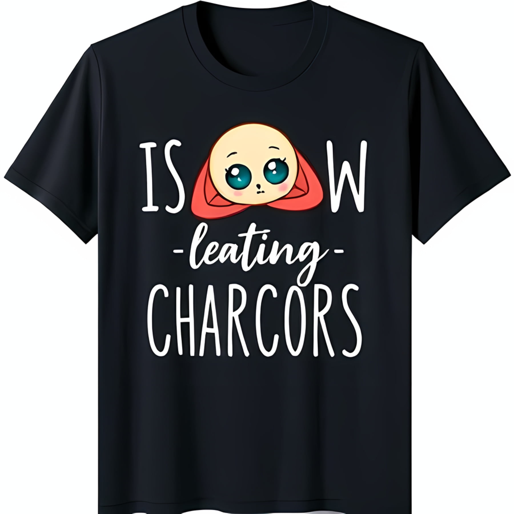 Black T-Shirt with Cartoon Character in Red Hood & Unique 'ISOW leating ...