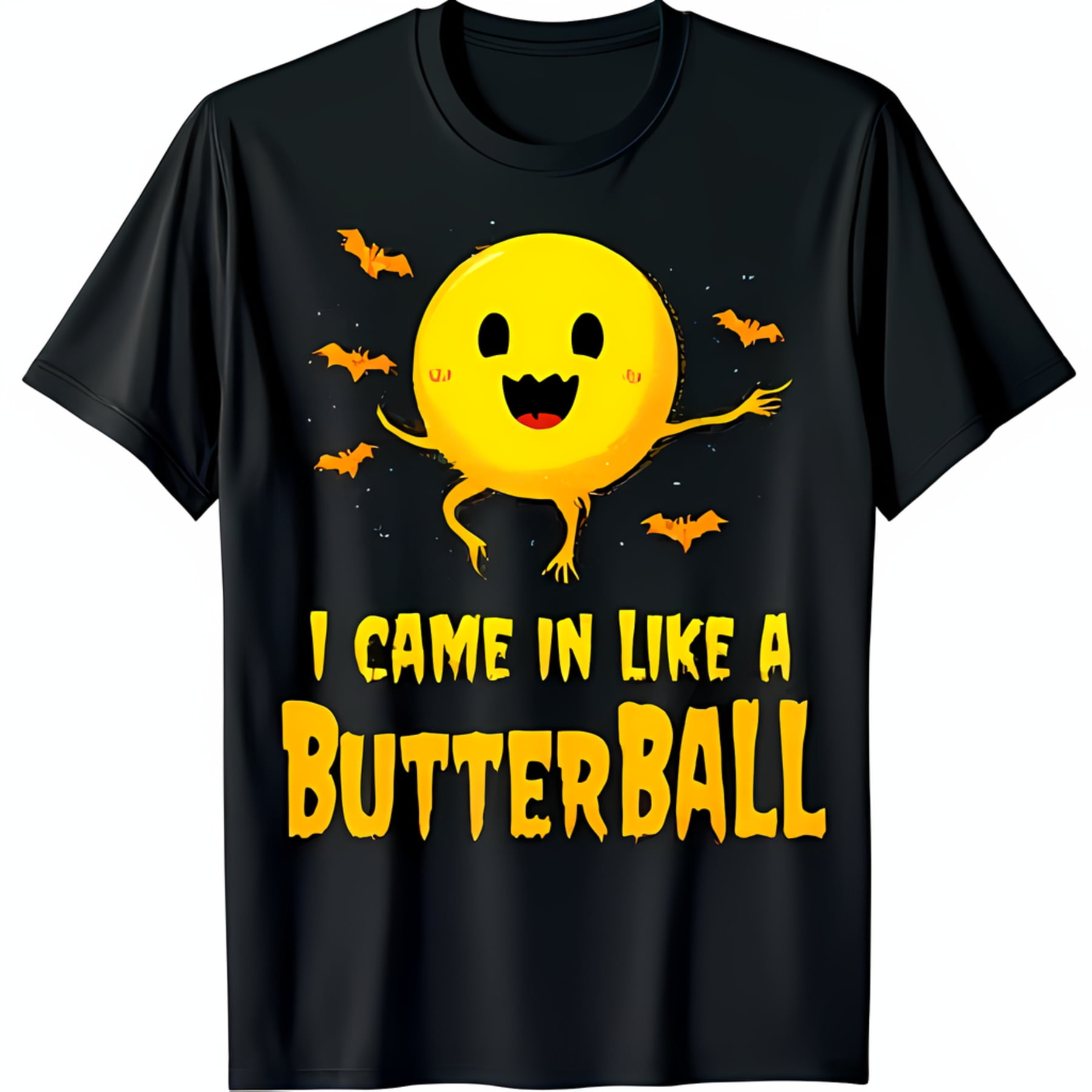 Black T-Shirt with Cartoon Sun Smiling Face Bats & I Came in Like a ...