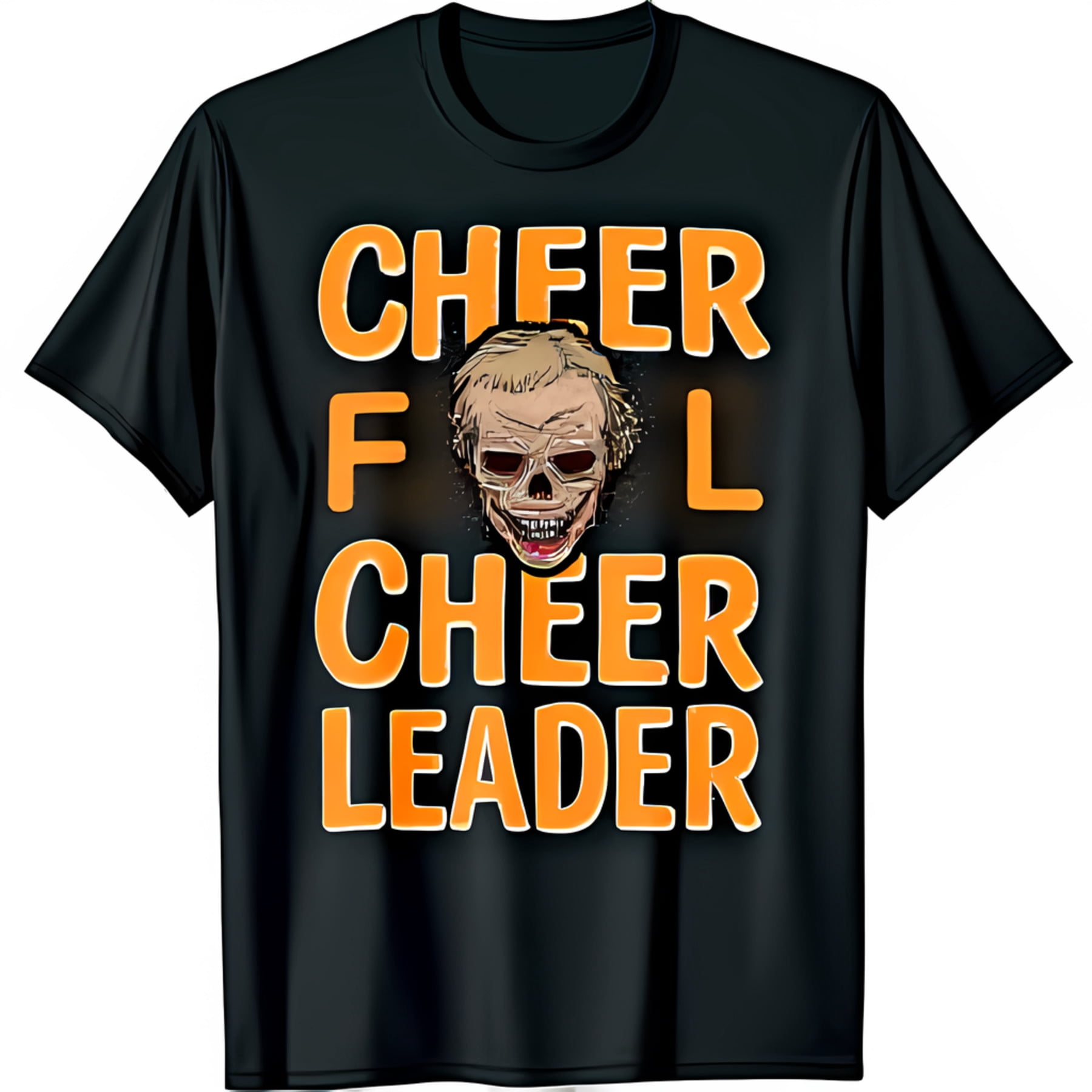 Black T-Shirt with Cheer for Cheerleader Graphic & Smiling - Walmart.com
