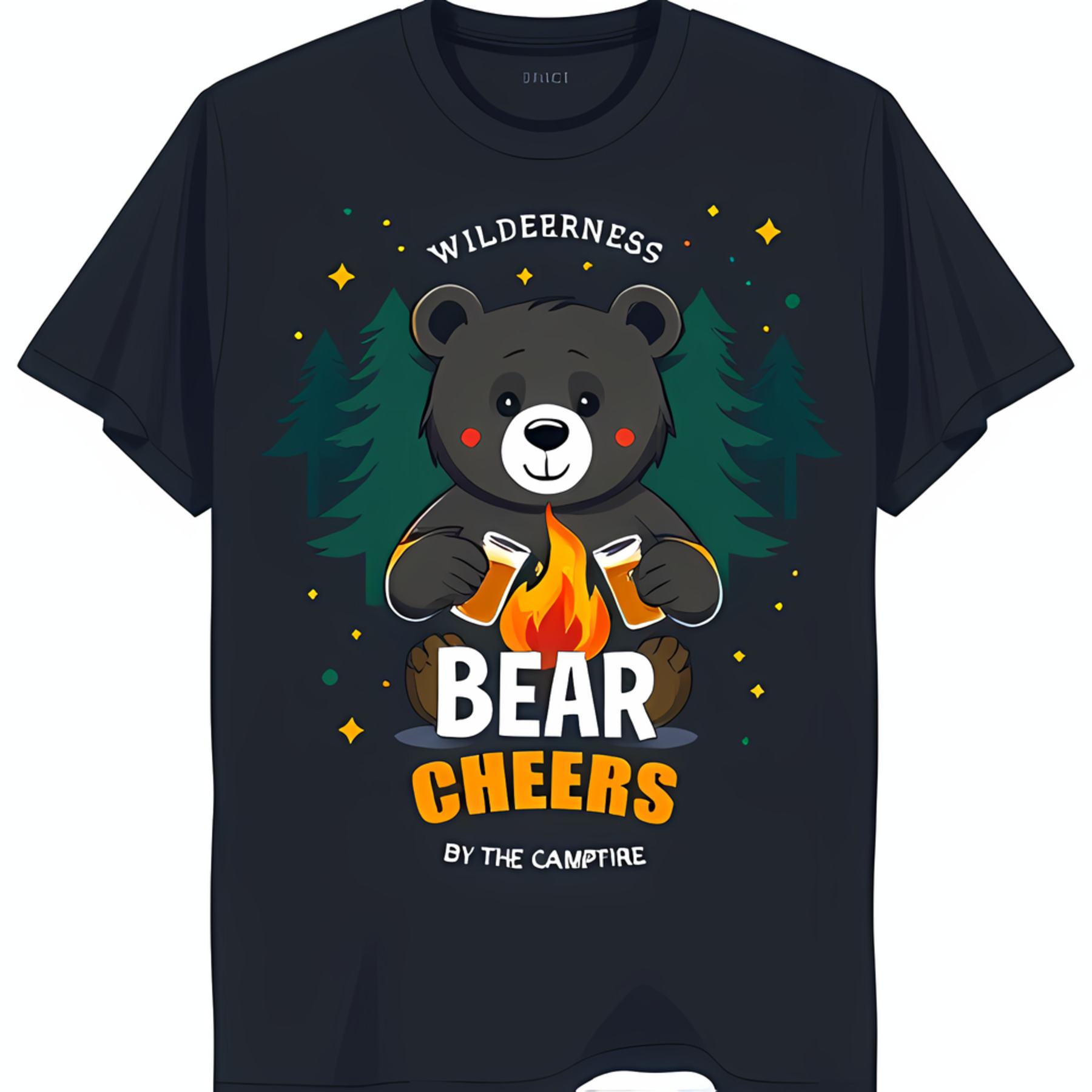 Black T-Shirt with Cheers by Campfire Wilderness Design - Walmart.com