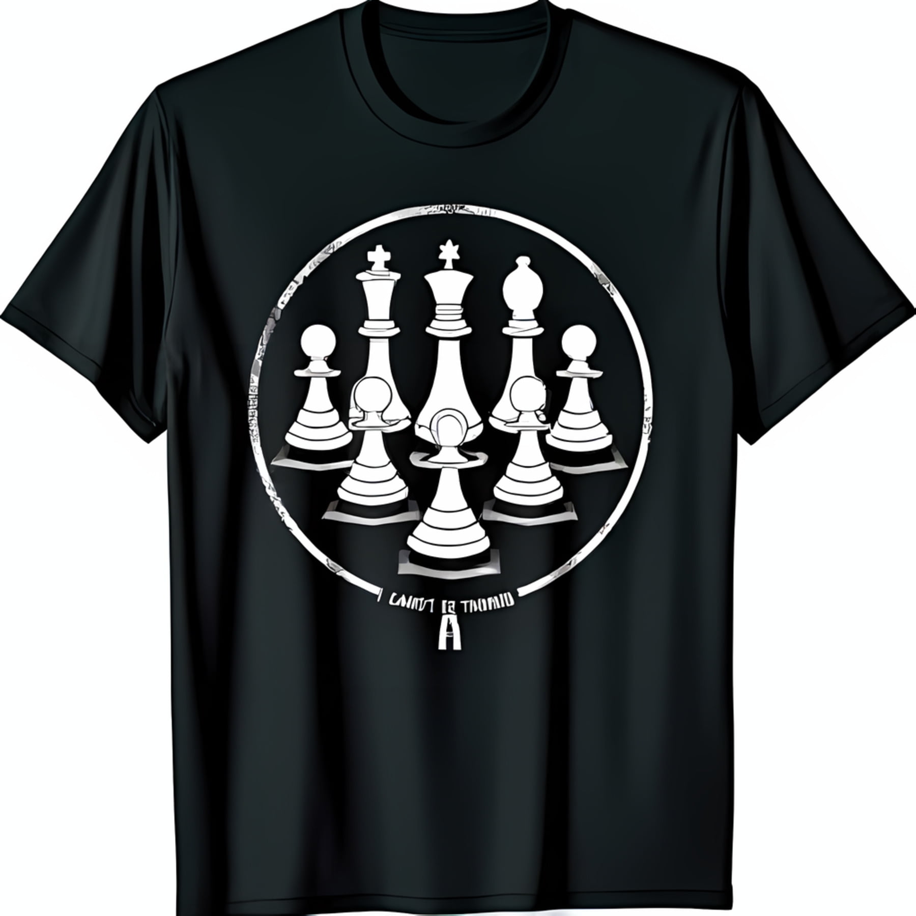 Black T-Shirt with Chess Pieces Design I Cannot Be Threatened Graphic ...