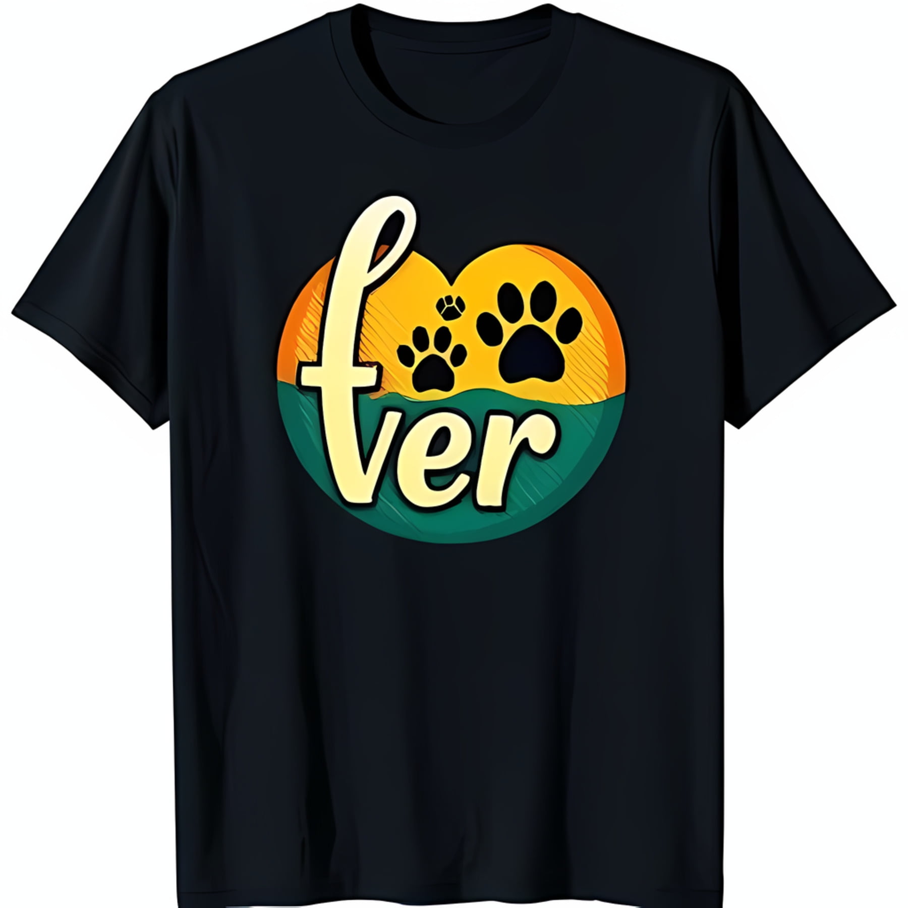 Black T-Shirt with Colorful Circle Design & 'Forever' Graphic Tee ...