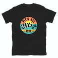 Black T-Shirt with Colorful Circle Design 'Pit's All Git's Good' with ...