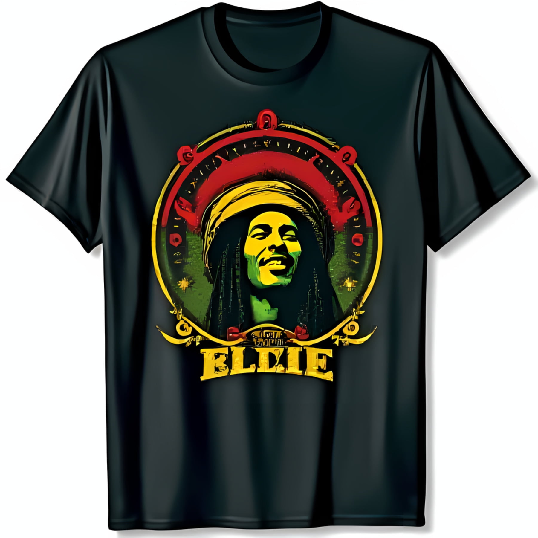 Black T-Shirt with Colorful Dreadlocks Design Tee - Walmart.com
