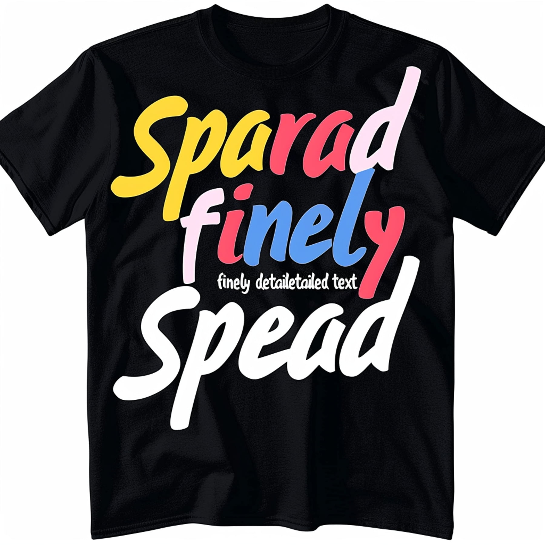 Black T Shirt with Colorful 'Sparad Yum' and Bold 'Speed Squad' Text ...