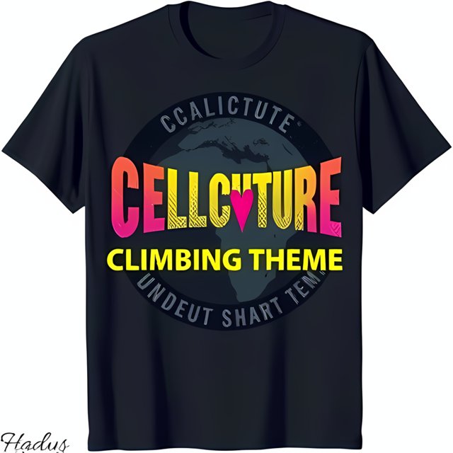 Black T-Shirt with Colorful World Map Design 'Cell Culture' Graphic Tee ...