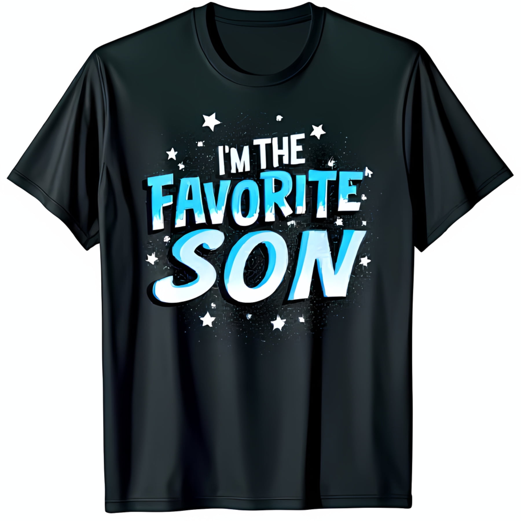 Black T-Shirt with Comic Book Style I m The Favorite Son Graphic ...