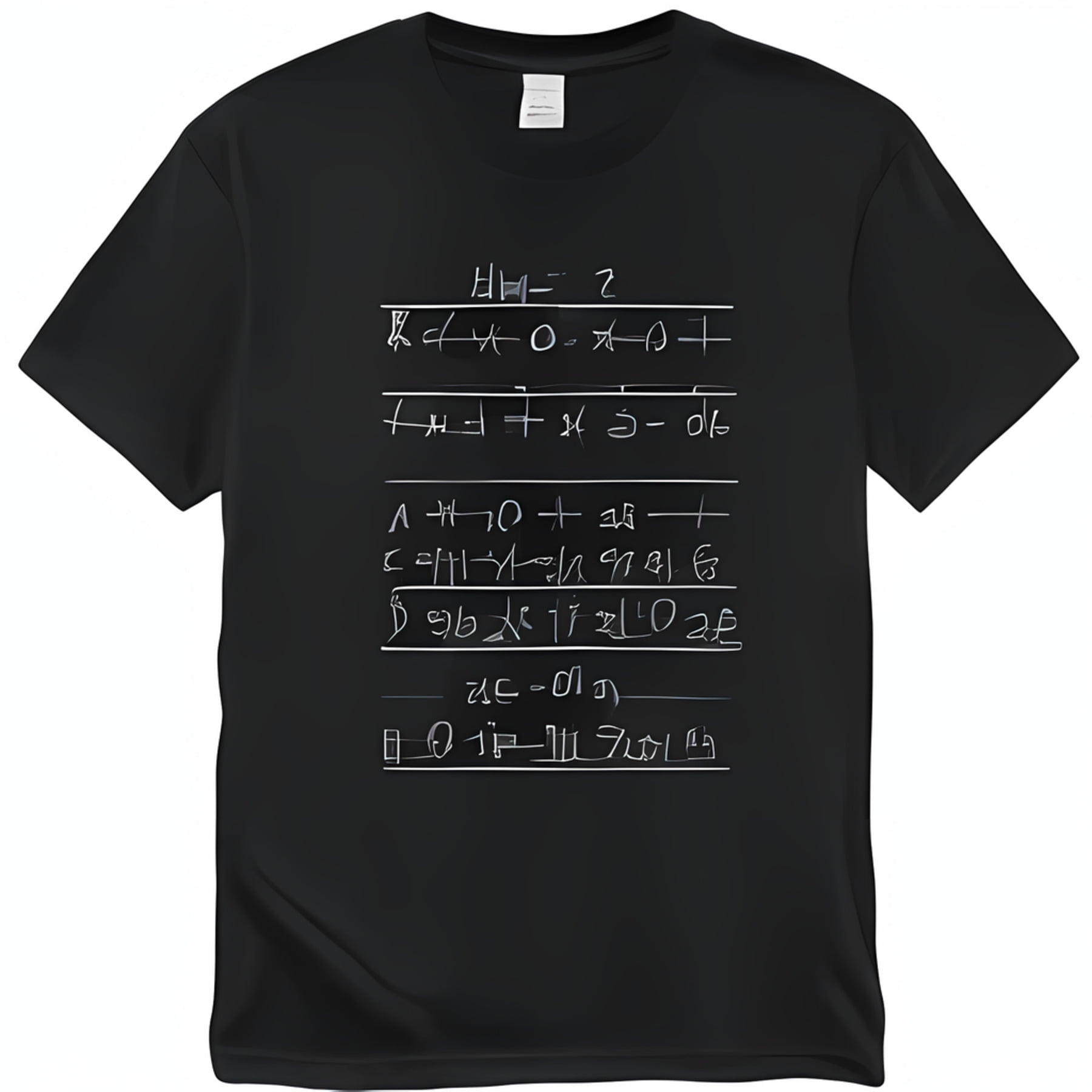 Black T Shirt With Complex Mathematical Formulas Design Unique Vector