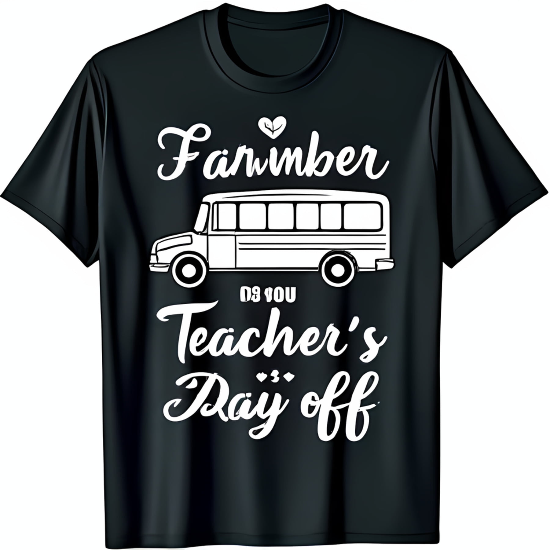 Black T-Shirt with Cursive Remember Do You Teacher s Day Off Design ...