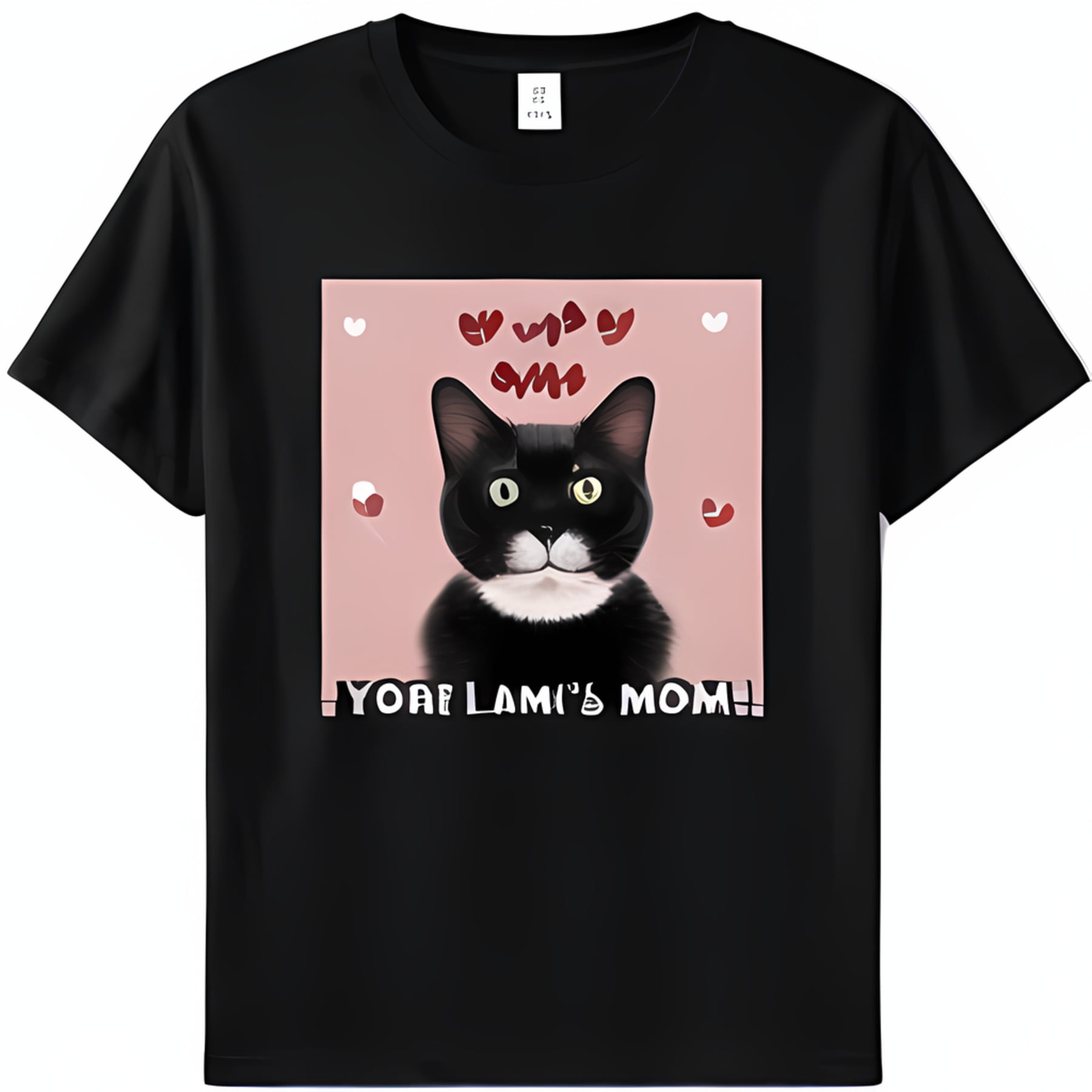 Black T Shirt With Cute Cat Design And Heartfelt Message For Mom And Dad For Cat Lovers Print