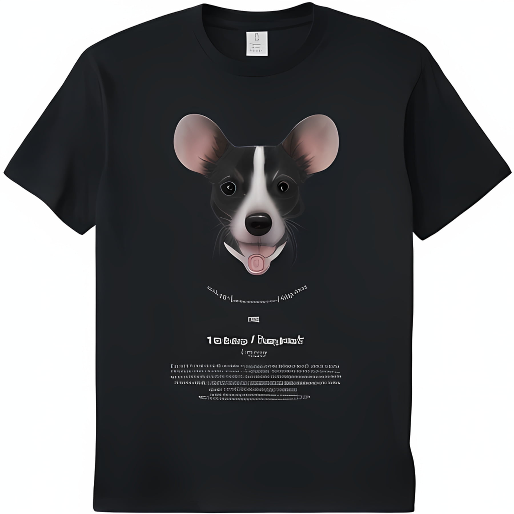 Black T-Shirt with Cute 'Teckie ' Design Modern Vector Style ...