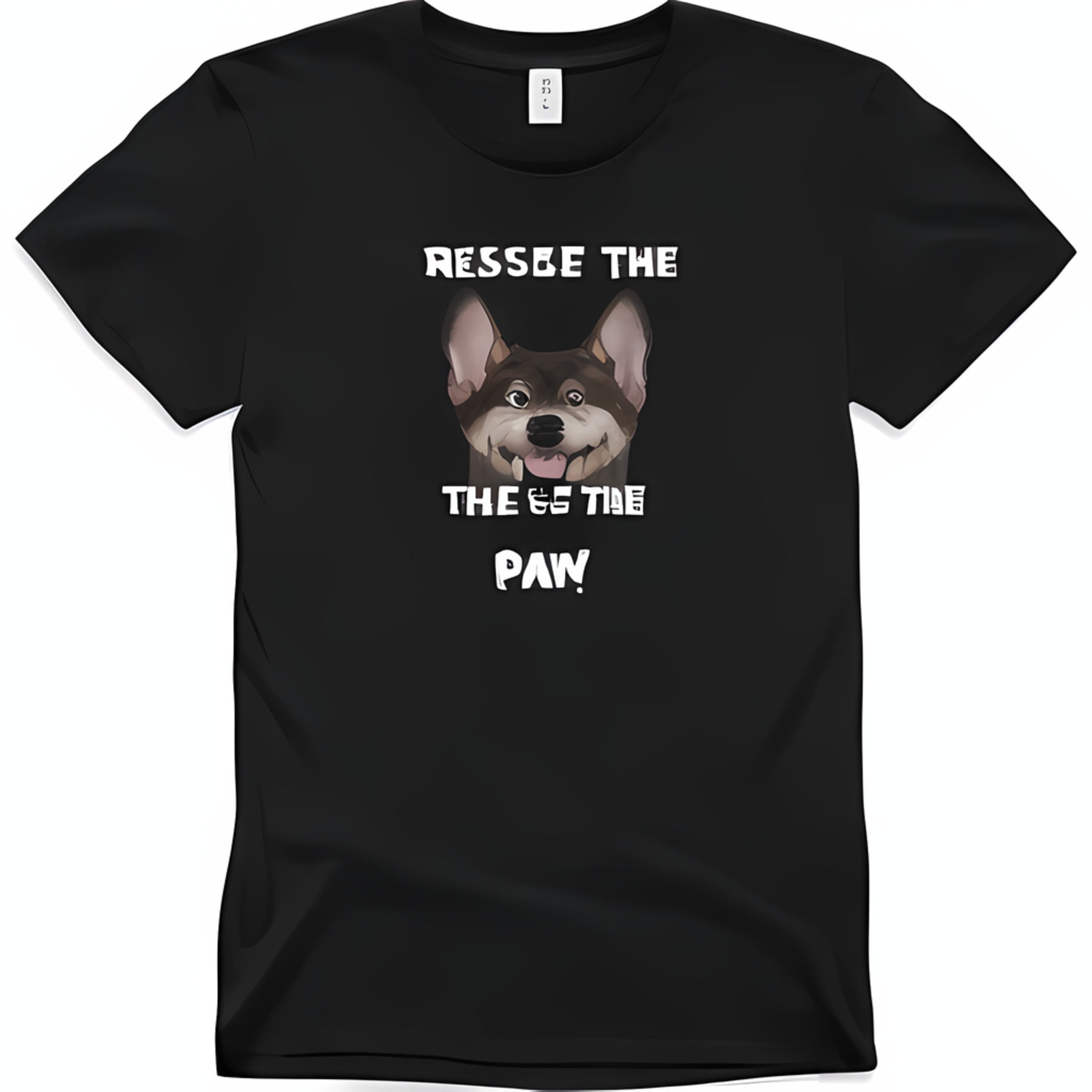 Black T Shirt With Cute And Custom Text Design The Paw By Glenn black-t-shirt-with-cute-and-custom-text-design-the-paw-by-glenn