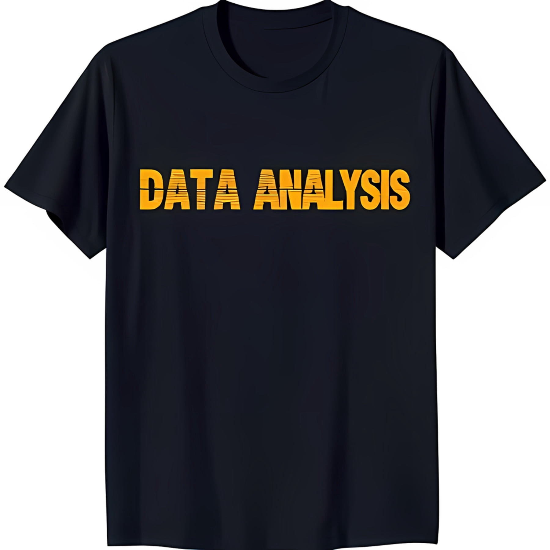 Black T-Shirt with 'DATA ANALYSIS' in Yellow Block Letters - Walmart.com