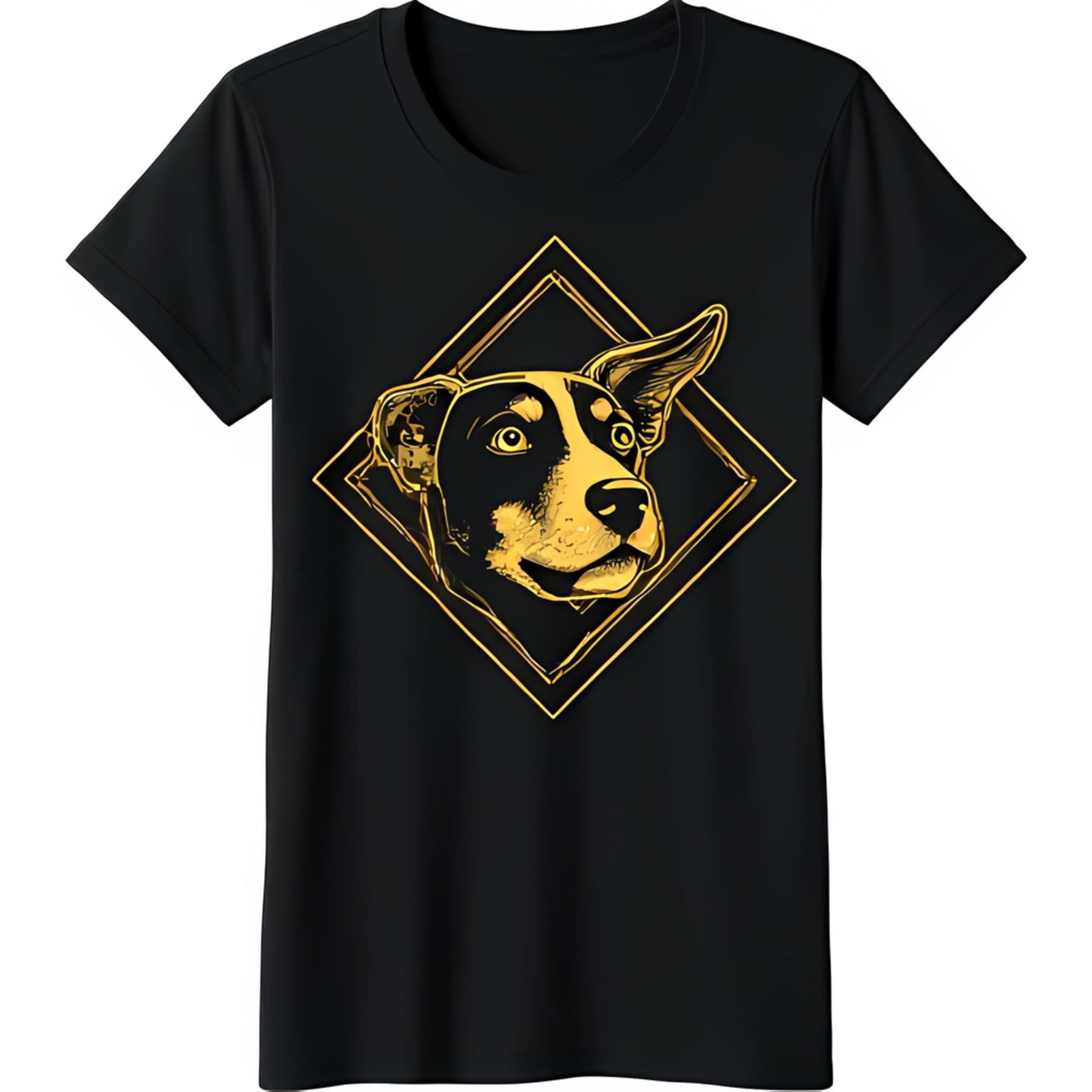 Black T-Shirt with Design Featuring Concerned Dog s Head - Walmart.com