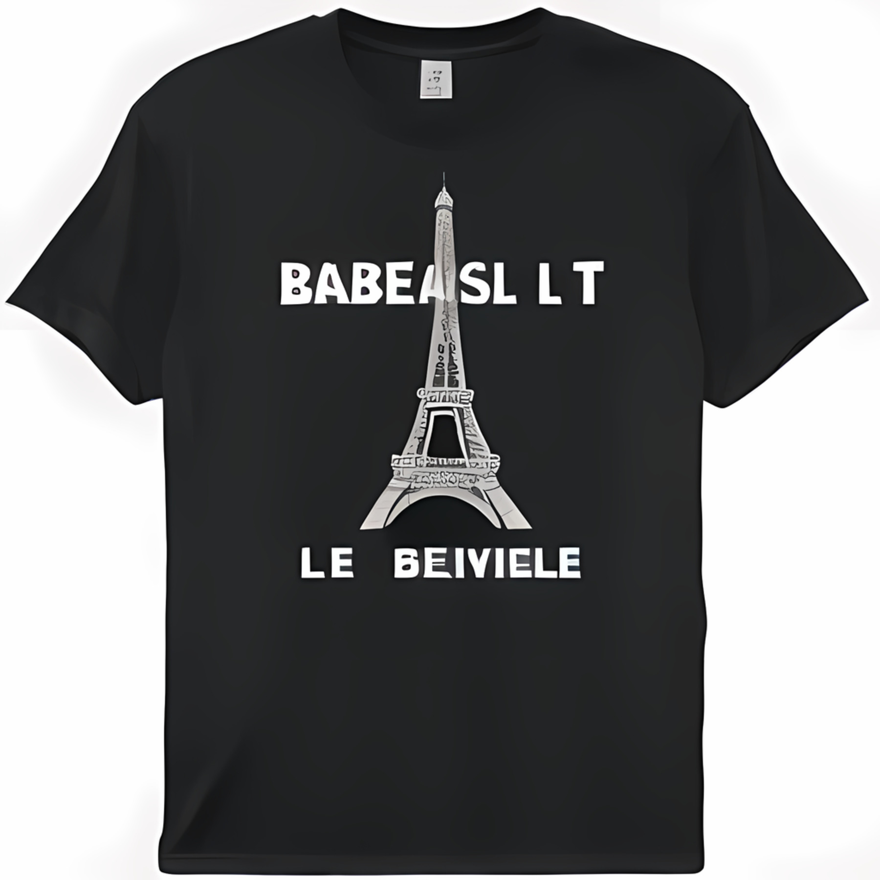 Black T-Shirt with Design and French Flag Illustration Featuring BABEAS ...