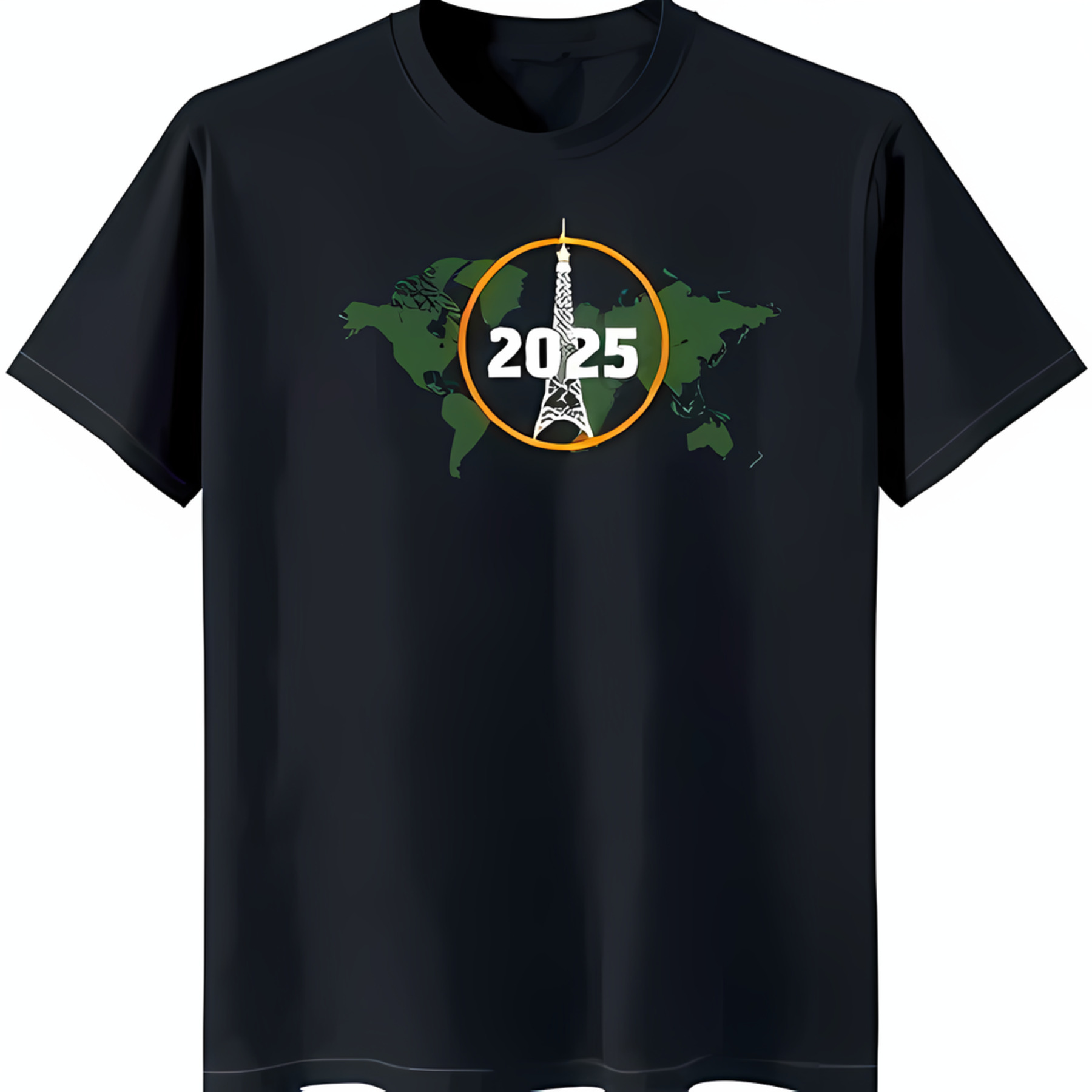 Black T-Shirt with Design and World Map 2025 Graphic Tee - Walmart.com