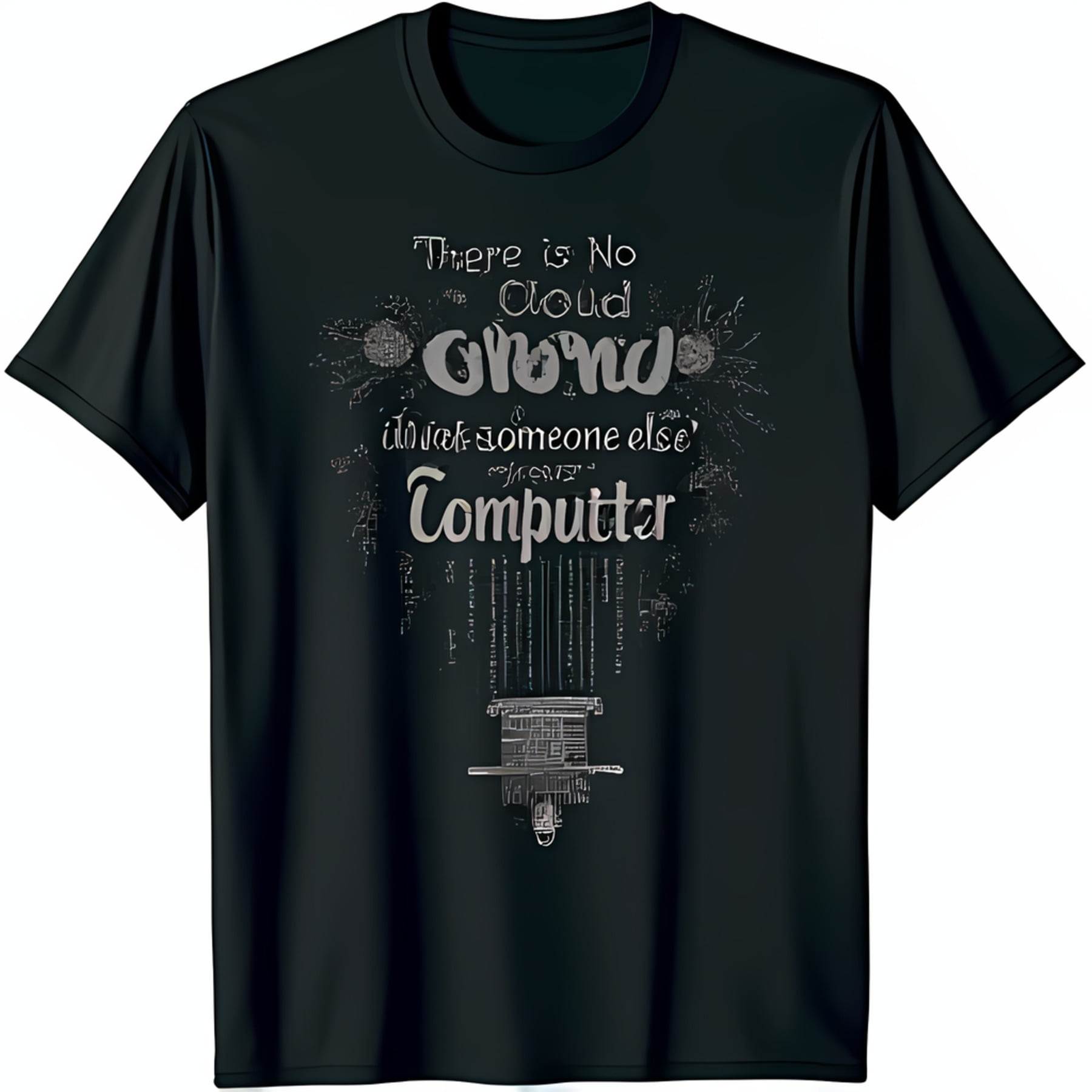 Black T-Shirt with Elegant No Cloud Just Someone Else s Computer ...