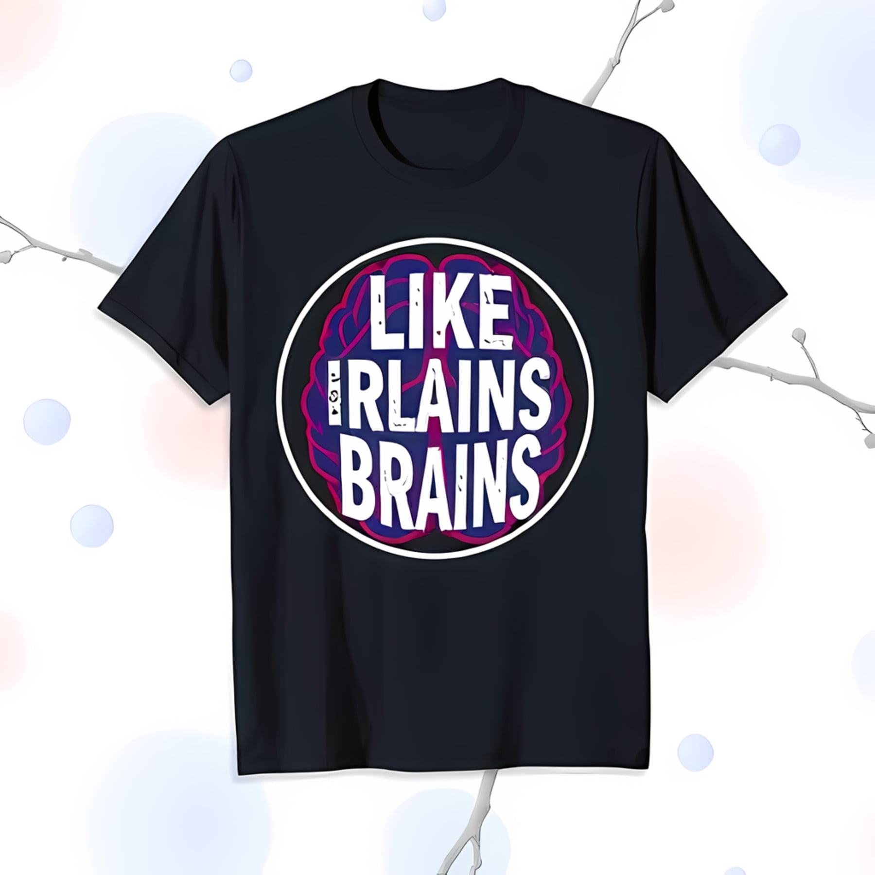 Black T-Shirt with Elegant Tree Branch Design Nature Inspired Graphic ...