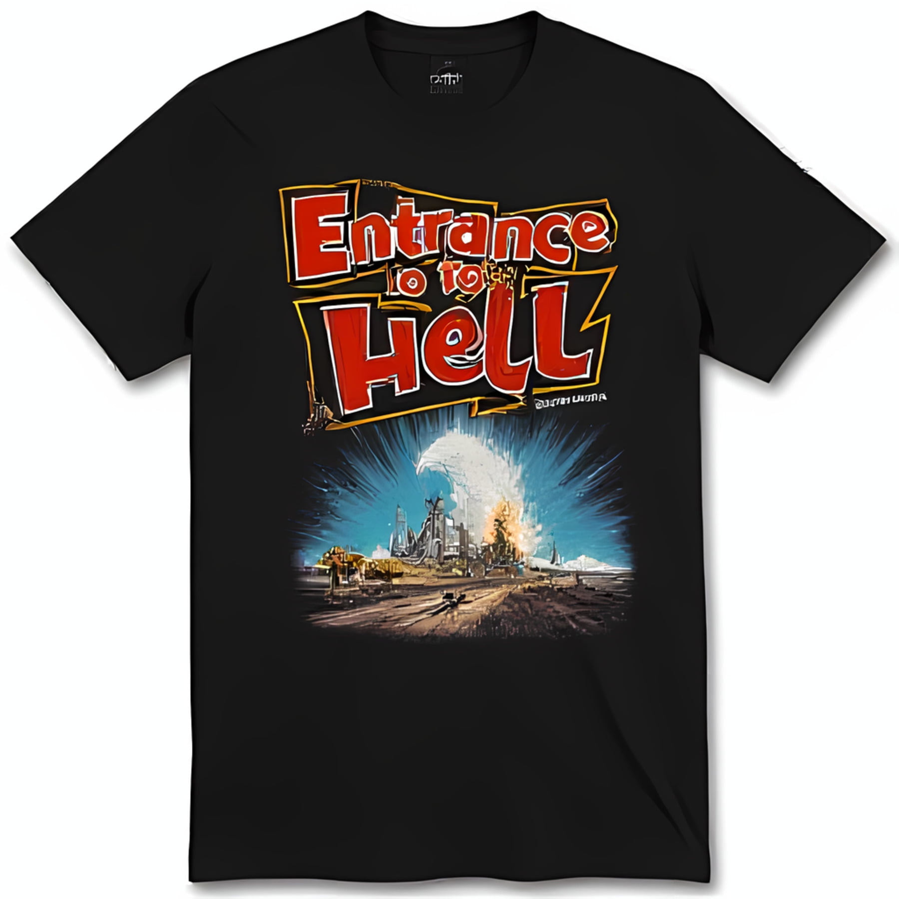 Black T-Shirt with 'Entrance to Hell' Graphic from The Gate Fiery ...