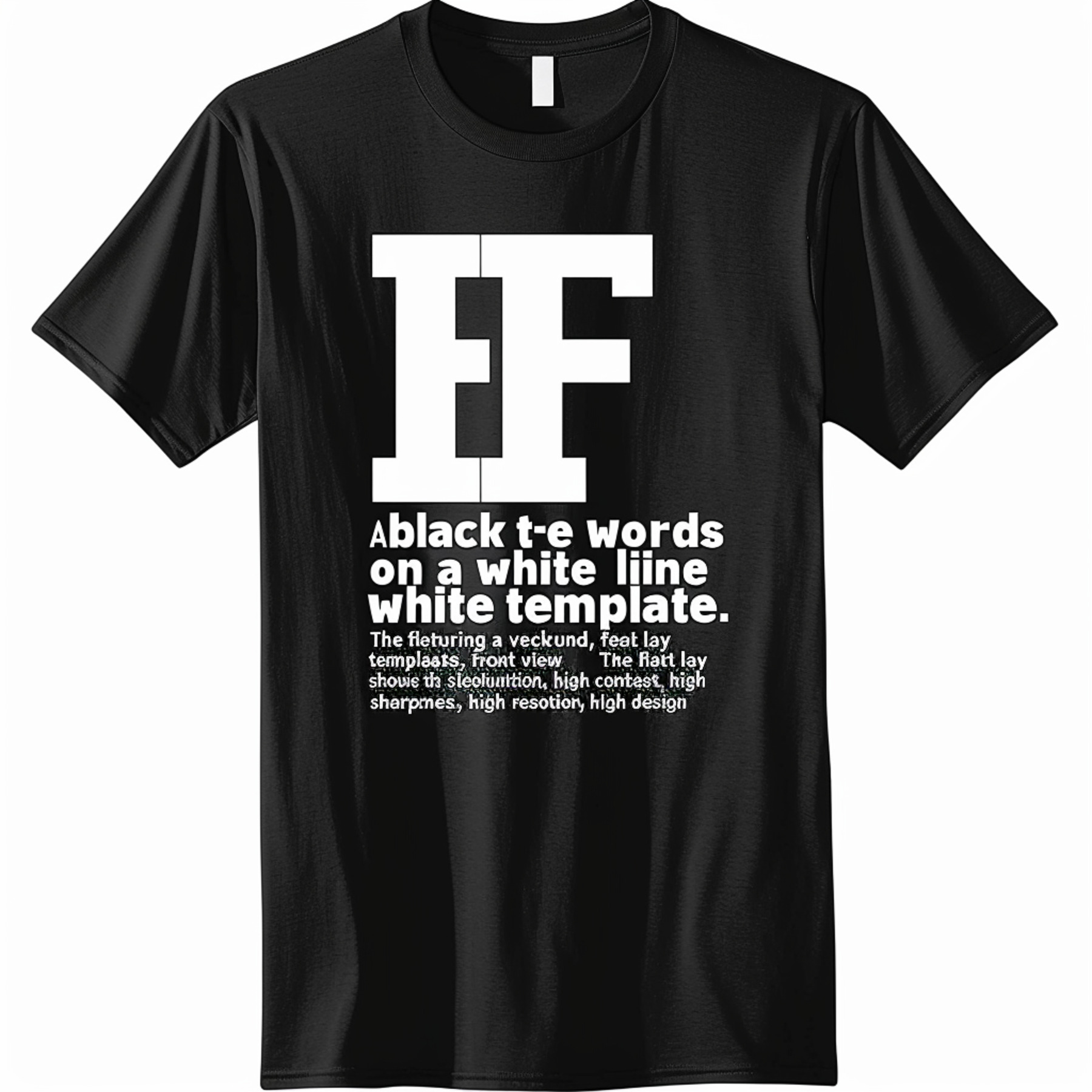Black T Shirt with 'F Continuing fearless' in white letters on a white ...