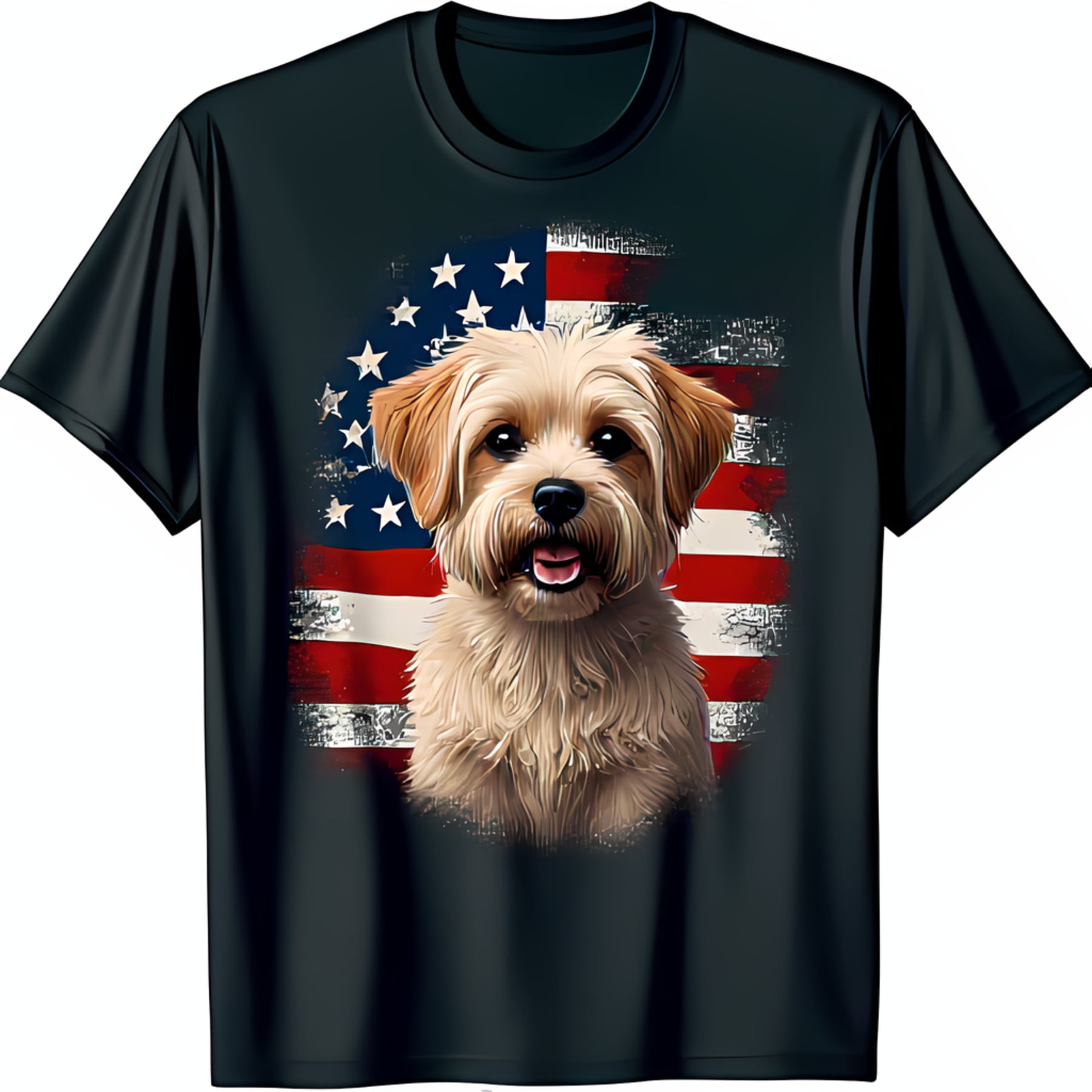 Black T-Shirt with Focused Maltese Dog Design - Walmart.com