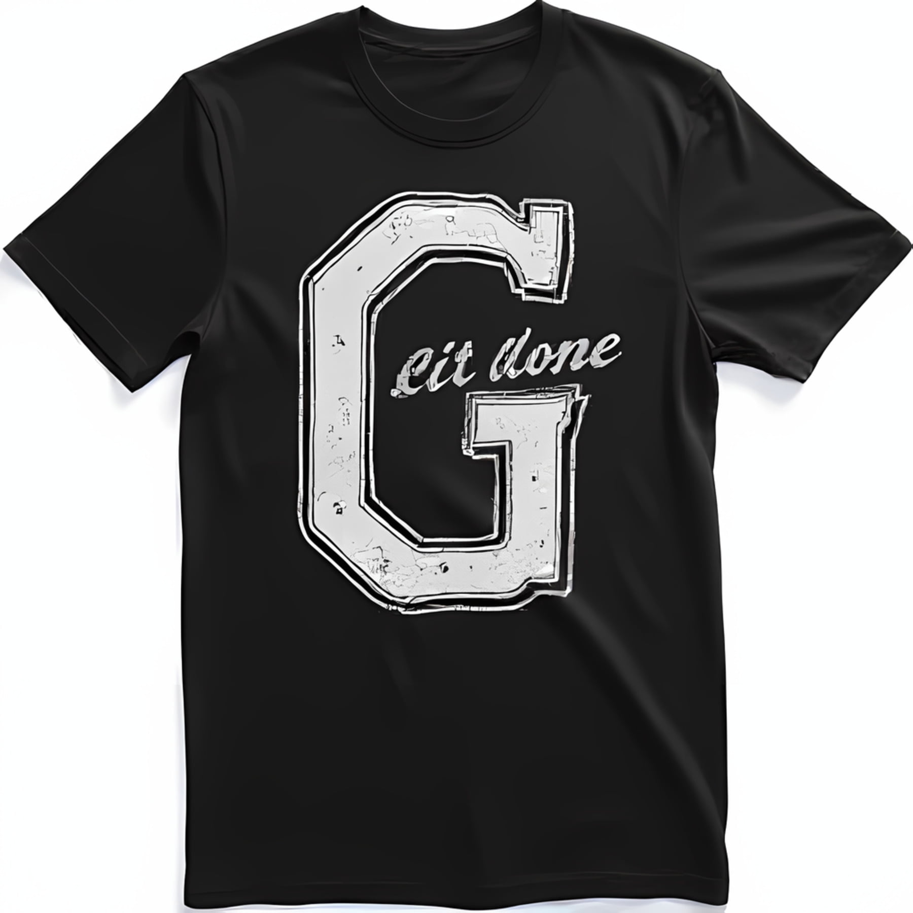 Black T-Shirt with Fun 'Git Done' Slogan Casual Style for Any Occasion ...
