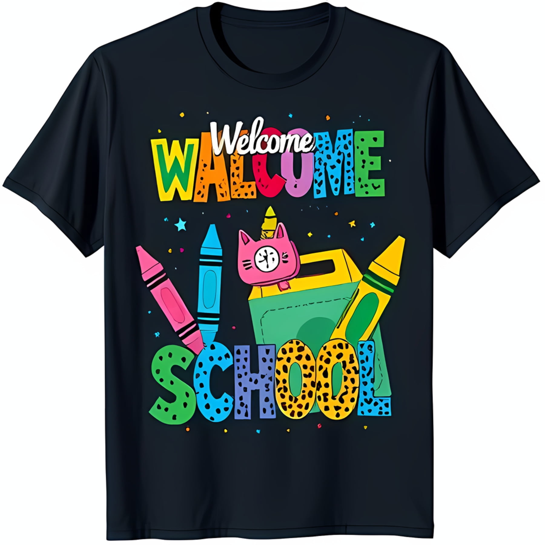 Black T-Shirt with Fun Graphic Print Soft Comfortable Fabric for ...